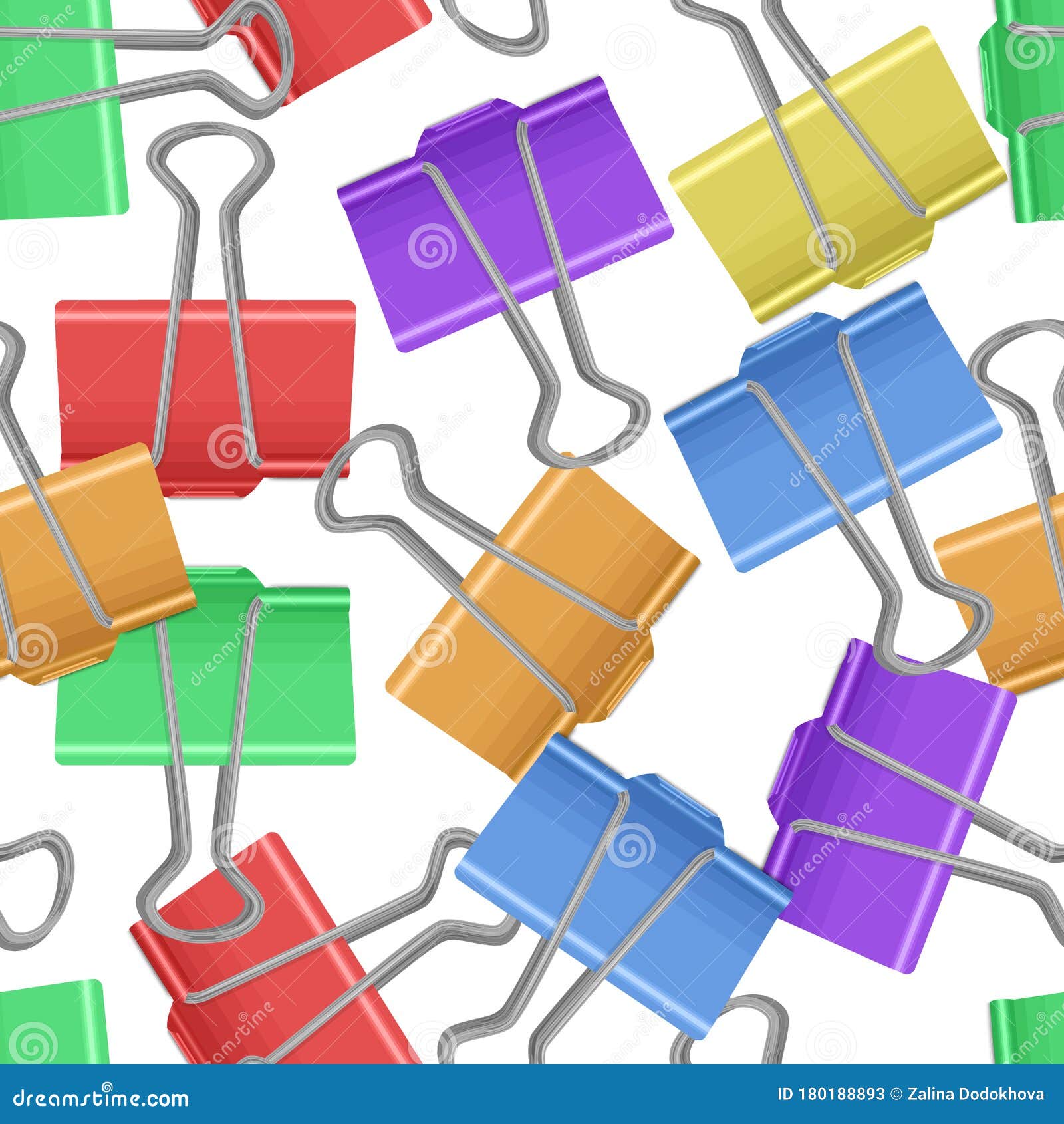 Seamless, Endless Pattern with Multicolored Paperclips on White ...