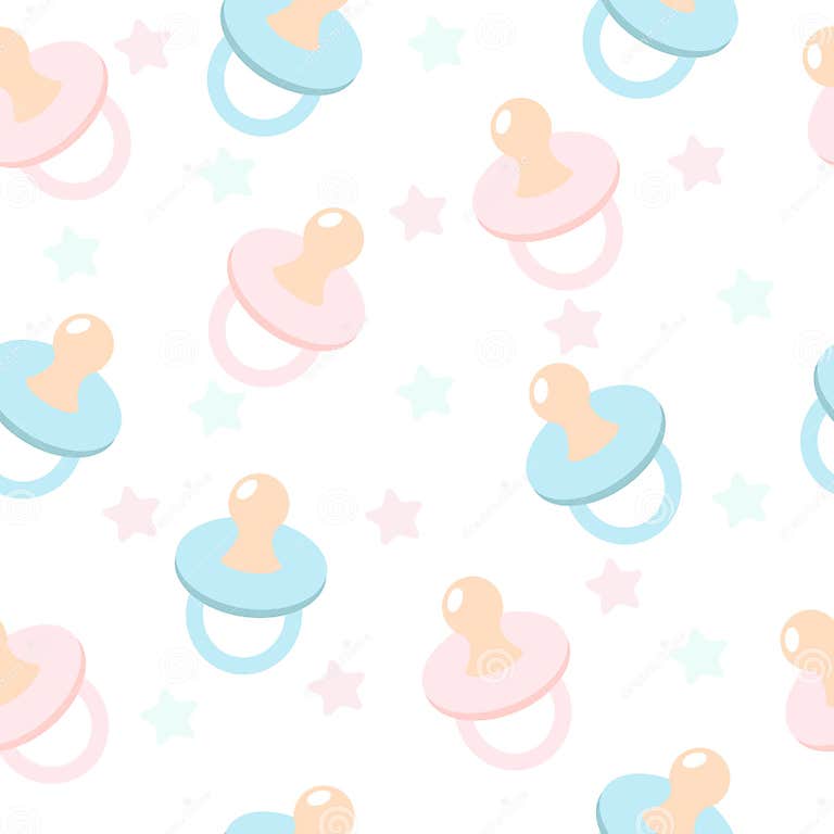 Seamless Endless Pattern of Pink and Blue Dummies on a White Background ...