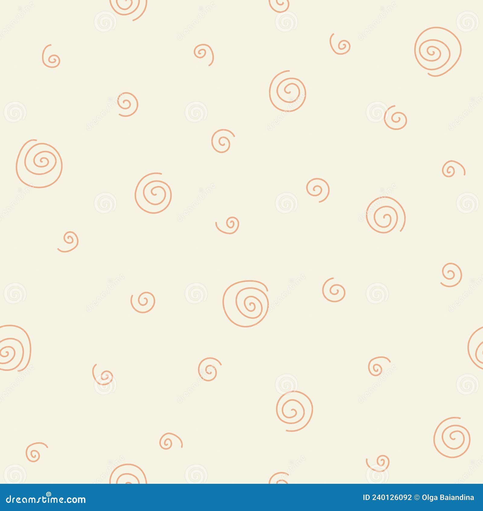 Seamless Endless Pattern with Spirals Flat Vector Illustration Stock ...