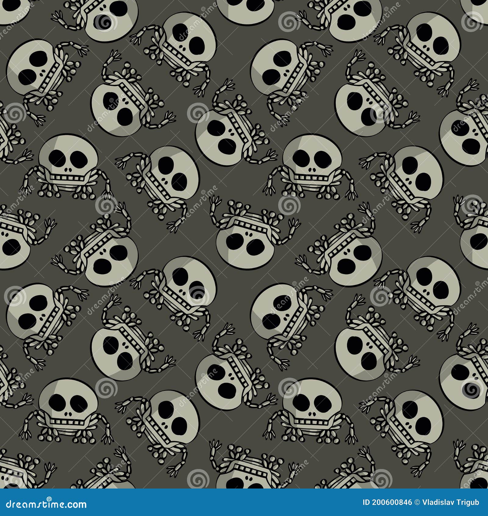Seamless Pattern Texture with a Pattern of Scary Skeletons. Halloween ...