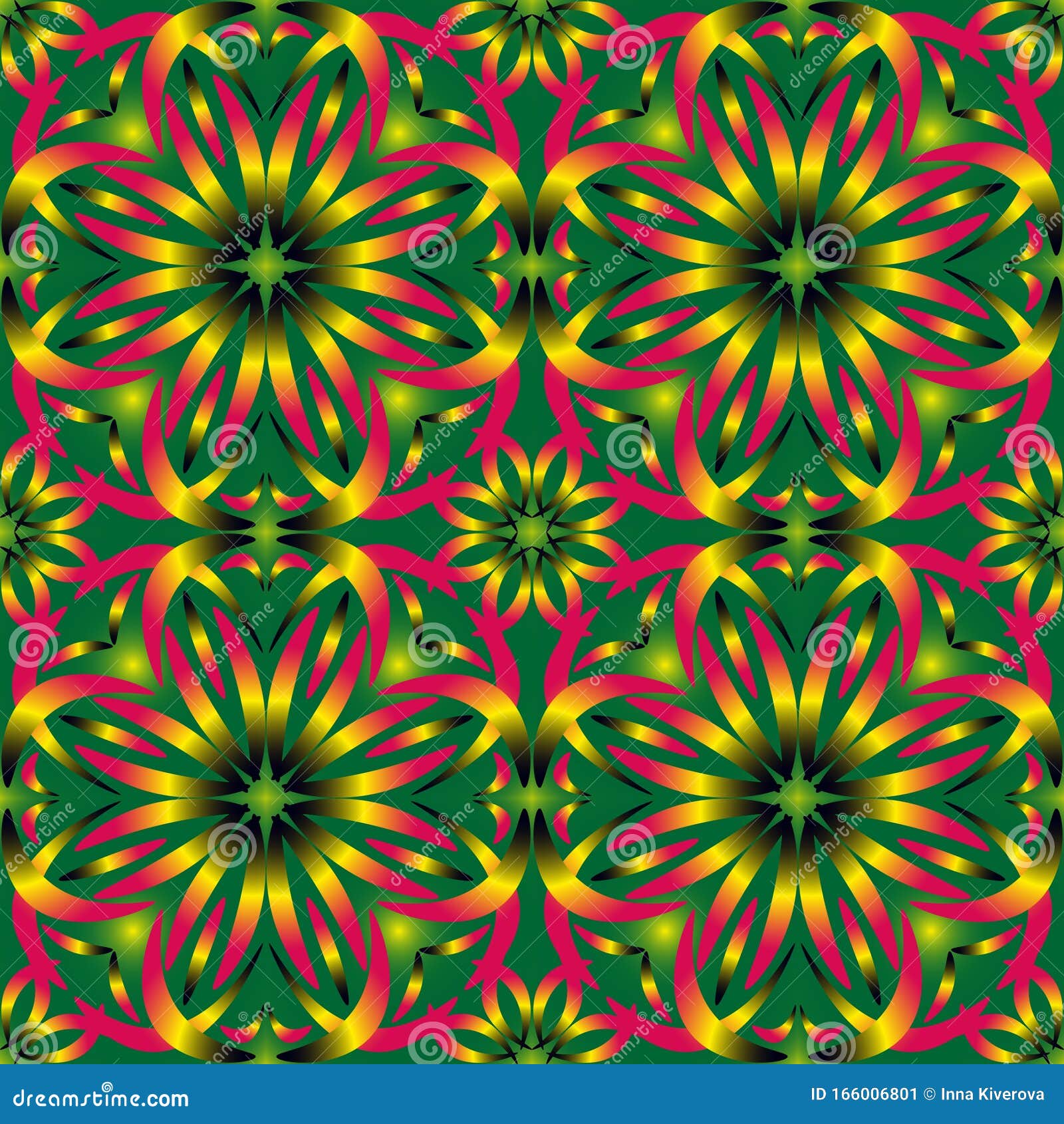 Seamless Endless Repeating Multicolored Bright Ornament of Different ...