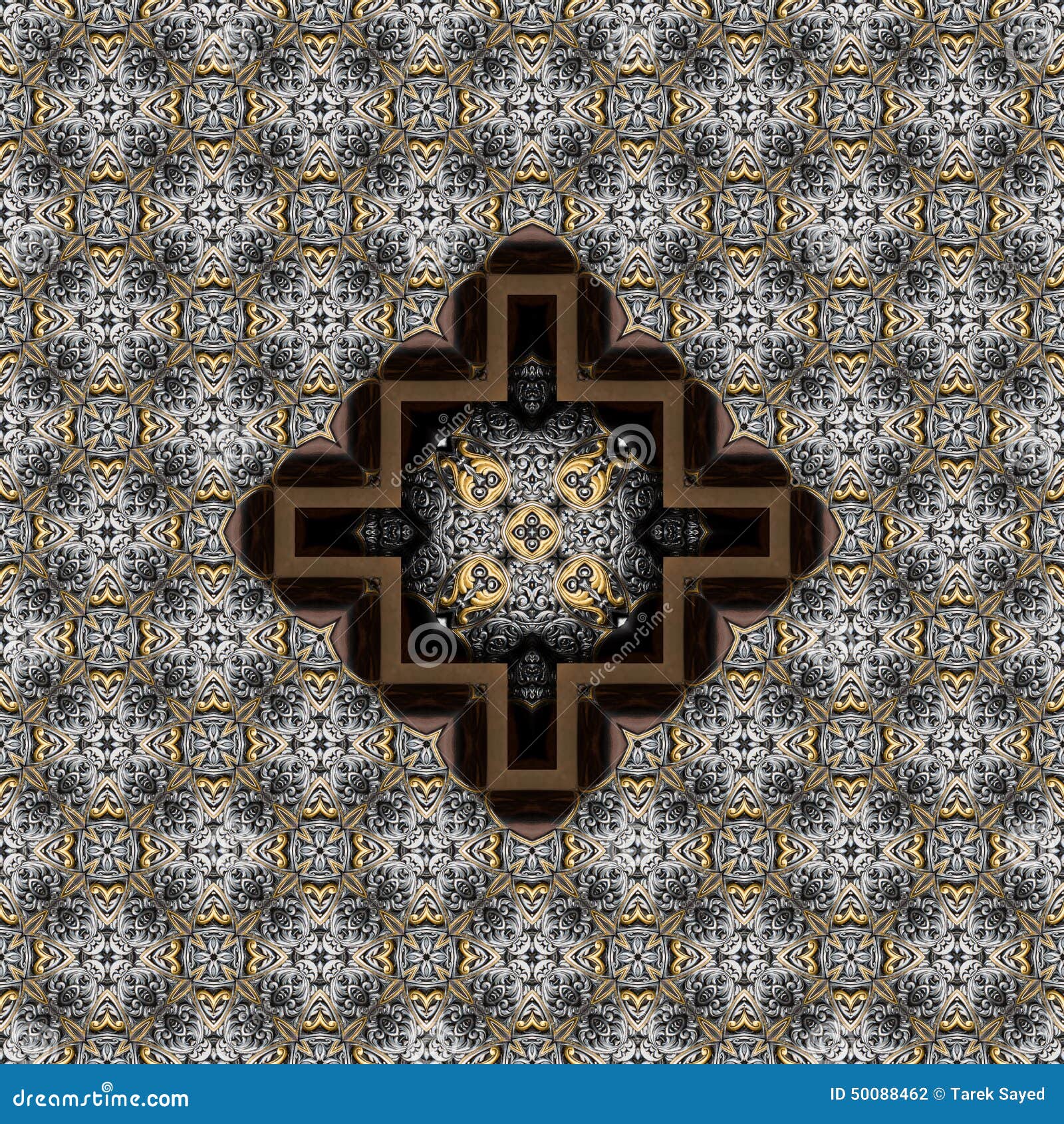 Seamless Engraved Metalwork Pattern 011 Stock Illustration ...