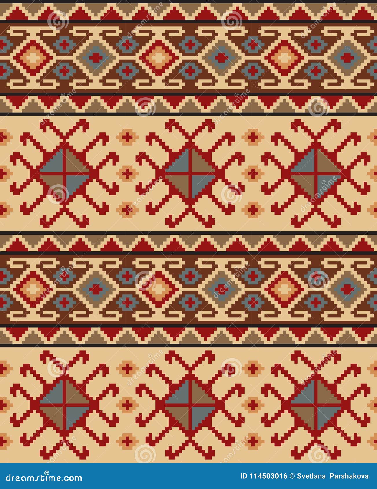 Seamless Ethic Georgian Pattern Stock Vector - Illustration of ornament ...