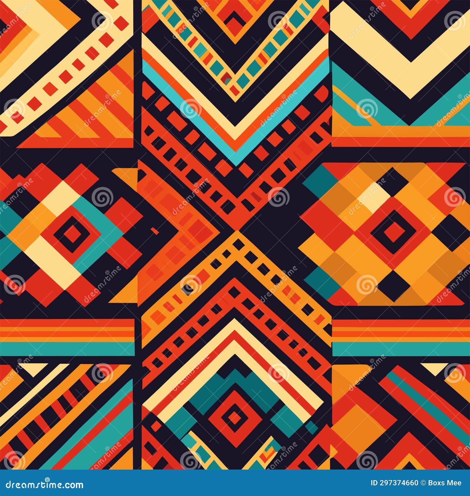 Seamless Ethnic Aztec Pattern. Abstract Geometric Background. Vector ...