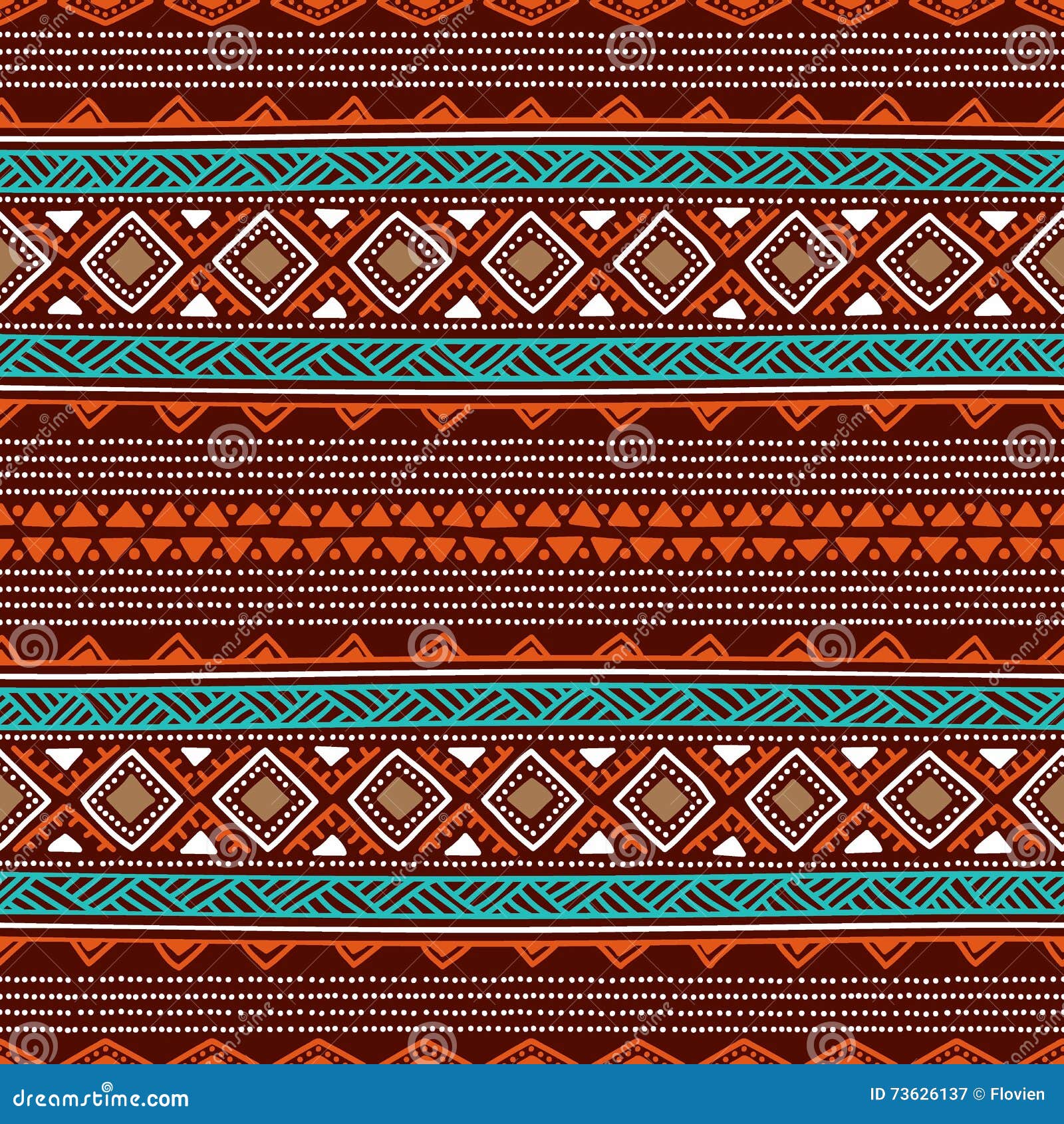 Seamless Ethnic Background. Striped Wallpaper Hand-drawn Stock Vector ...