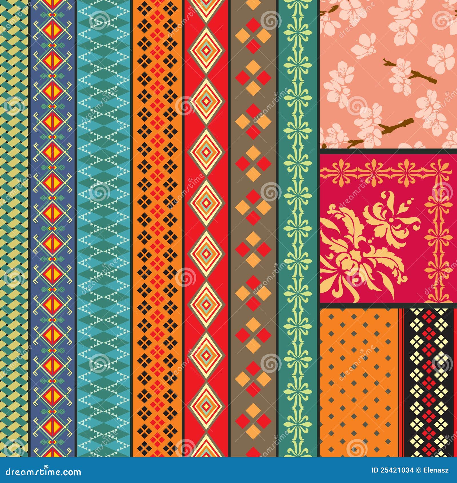 Seamless ethnic design. stock vector. Illustration of ethnic - 25421034