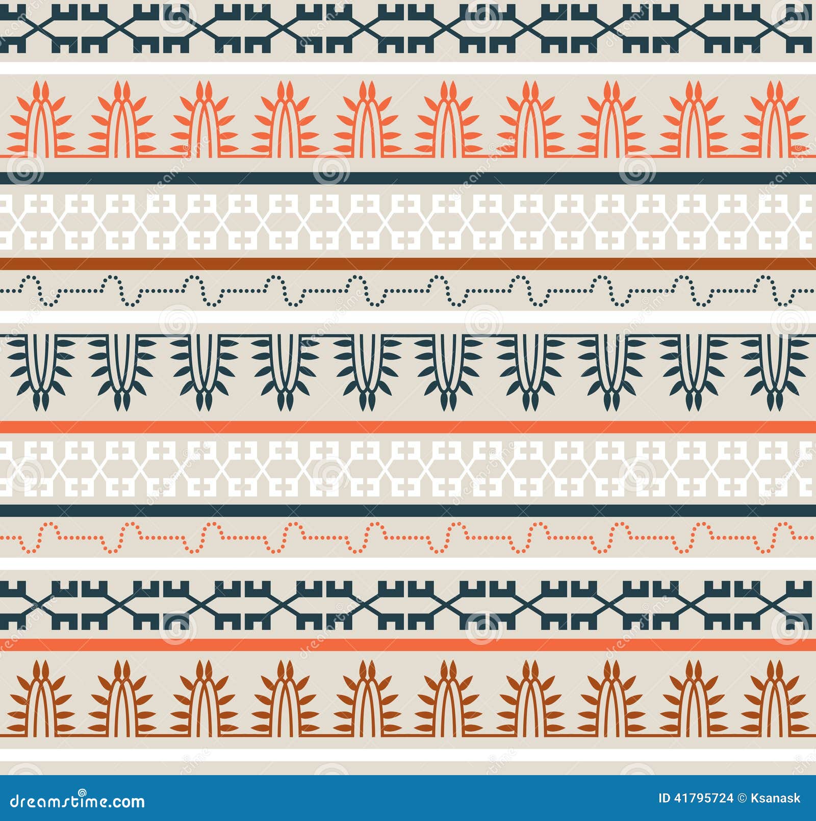 Seamless Ethnic Elements Pattern Stock Vector - Illustration of mexican ...