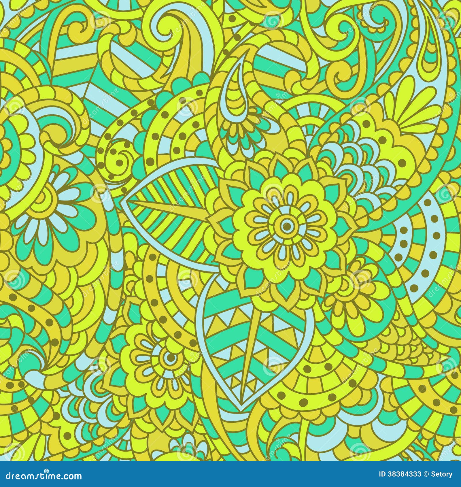 Seamless Ethnic Floral Pattern Stock Vector - Illustration of pattern ...