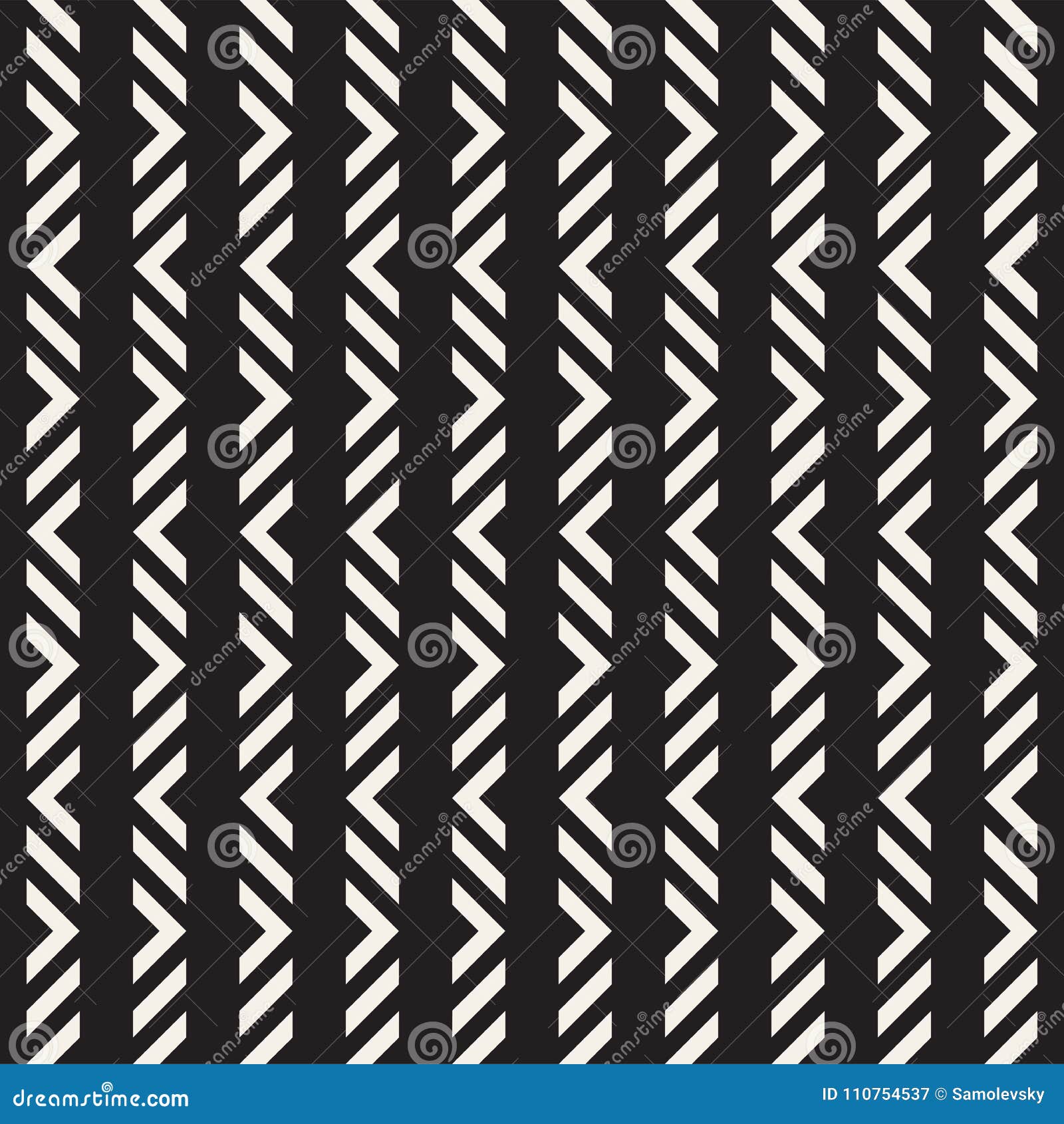 Seamless Ethnic Lines Pattern. Black and White Geometric Pattern ...