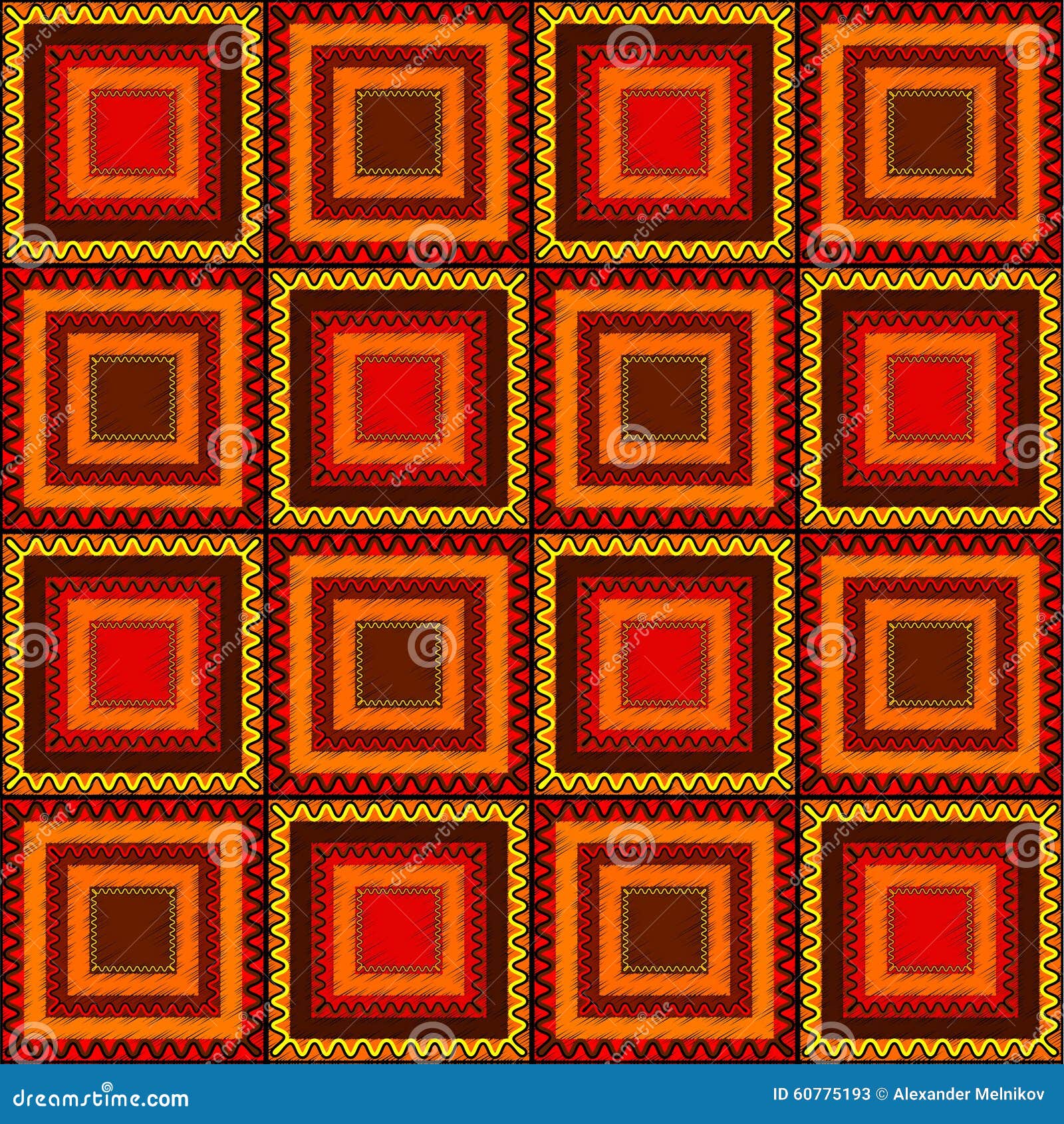 Seamless Ethnic Pattern Consisting of Color Squares.Vector Stock Vector ...