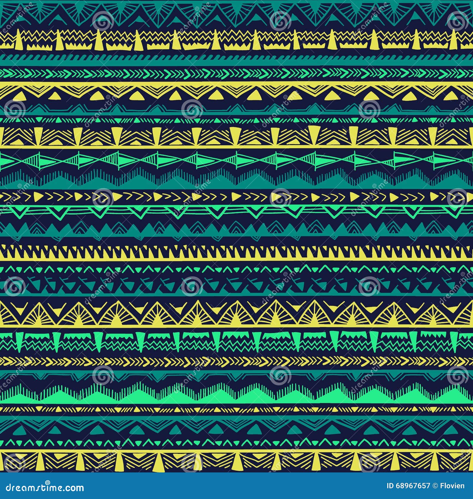 Seamless Ethnic Pattern Drawn by Hand. Multicolored Geometric Elements ... Seamless Ethnic Pattern Drawn by Hand. Multicolored Geometric Elements ...