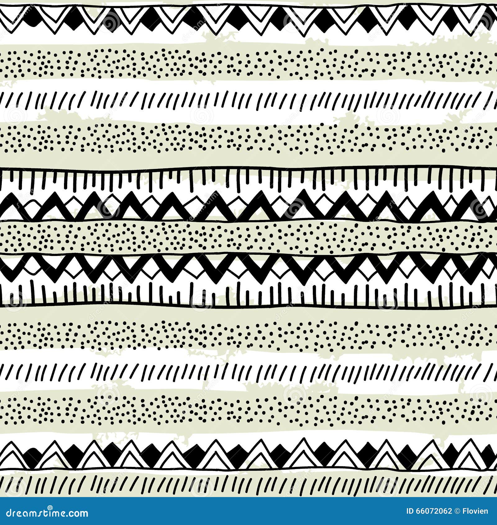 Seamless Ethnic Pattern Handmade. Black and White Geometric Band Stock ...