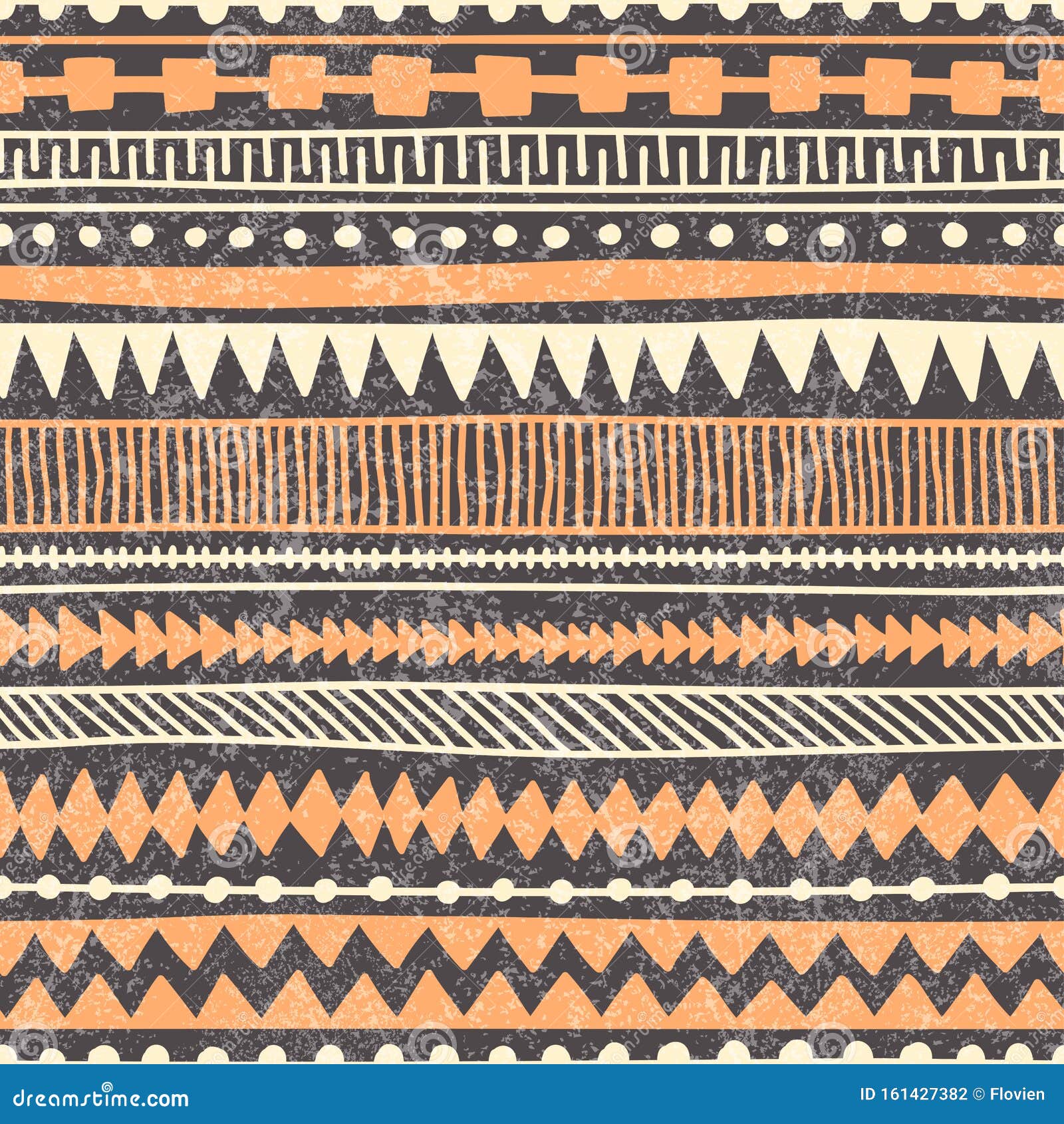 Seamless Ethnic Pattern. Horizontal Lines Drawn by Hand. Hand Drawn ...