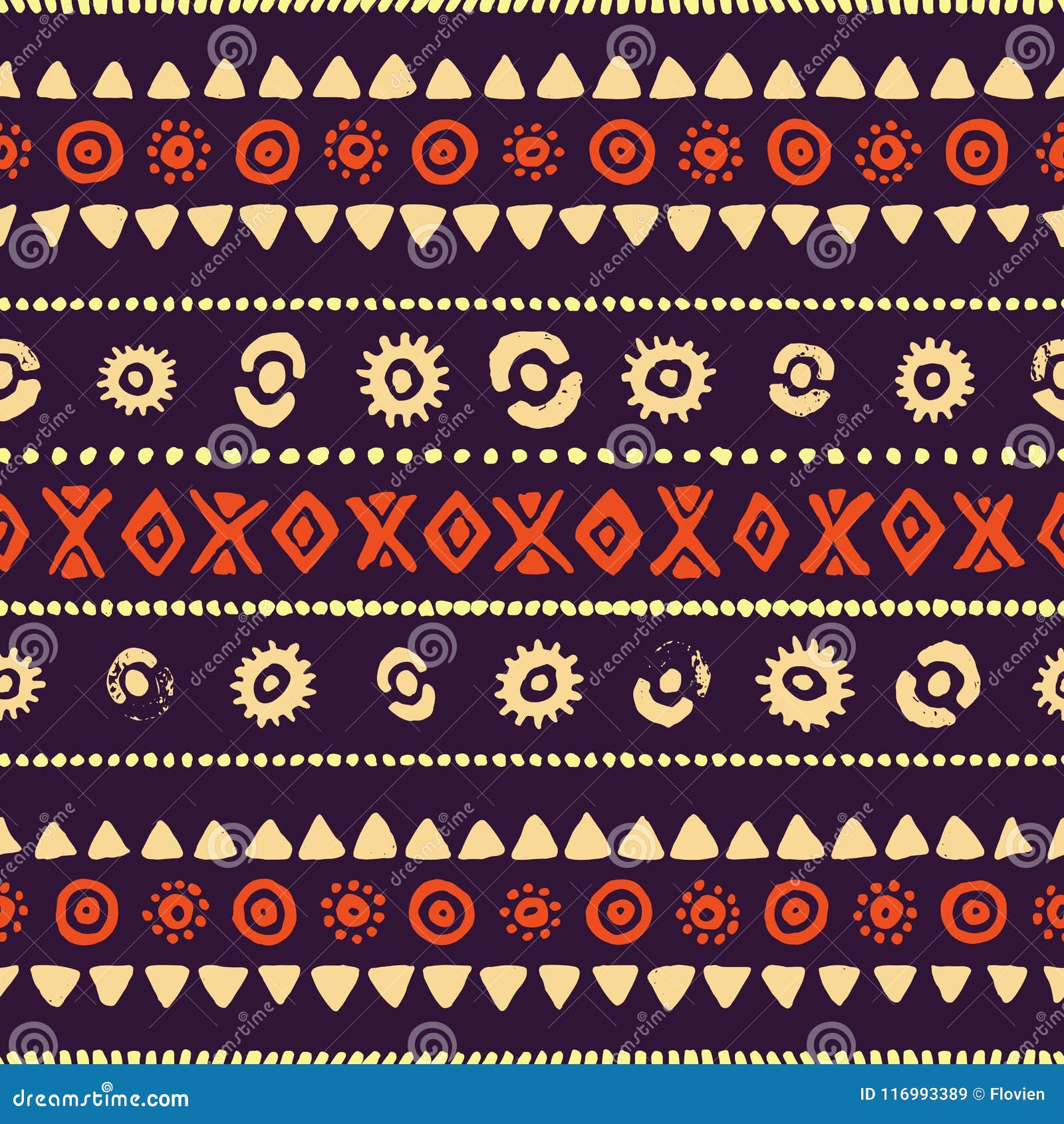 Seamless Ethnic Pattern. Vintage Striped Print Stock Vector ...