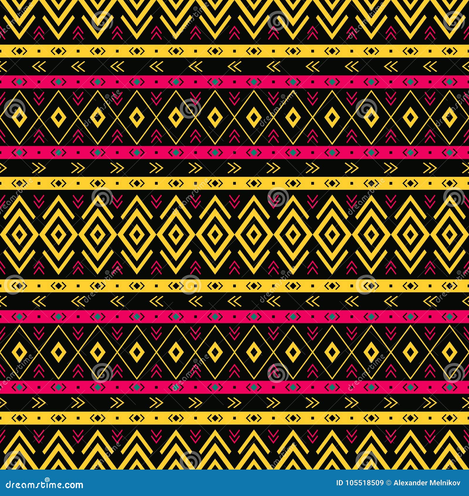 Seamless Ethnic Patterns with Diamonds Stock Vector - Illustration of ...