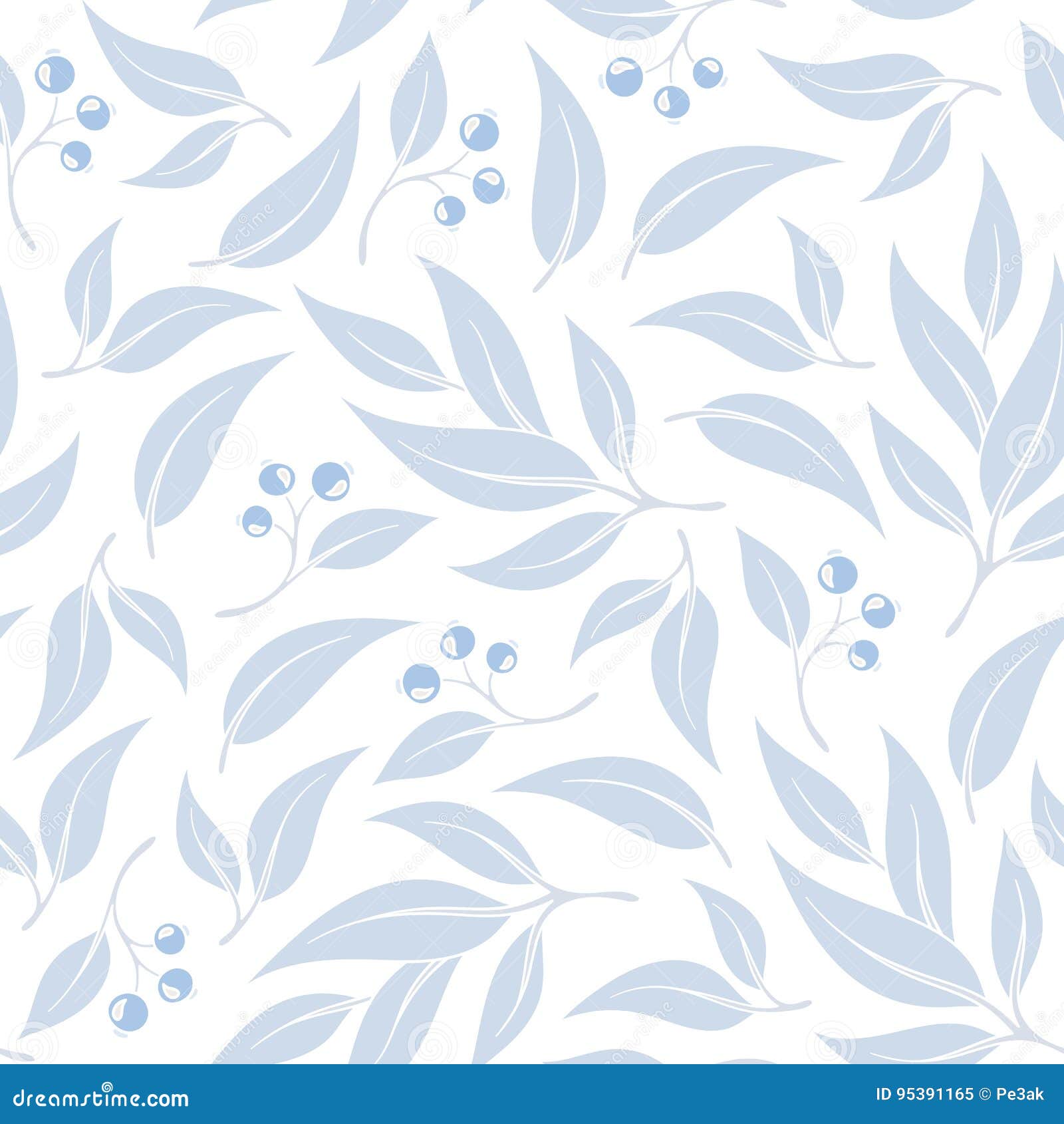 Seamless Eucalyptus Leaf Pattern. Stock Vector - Illustration of leaves ...