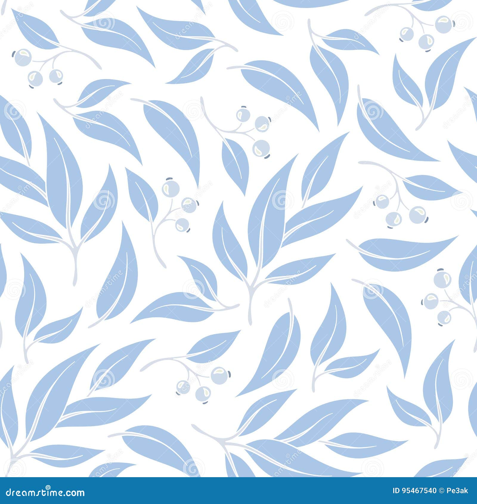 Seamless Eucalyptus Leaf Pattern. Stock Vector - Illustration of ...