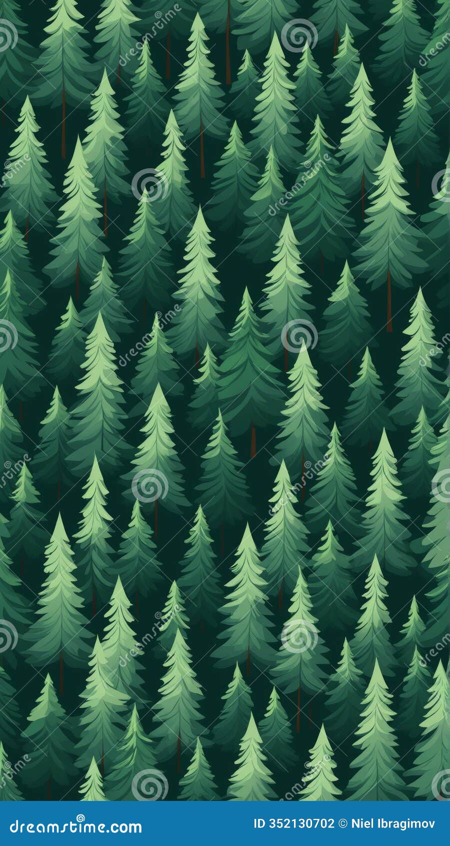 Seamless Evergreen Forest Pattern with Lush Green Pine Trees Stock Photo - Image of nature ...