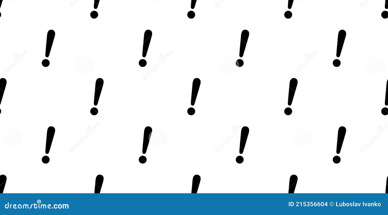 Seamless Exclamation Mark Symbol Silhouette Pattern Vector Illustration ...