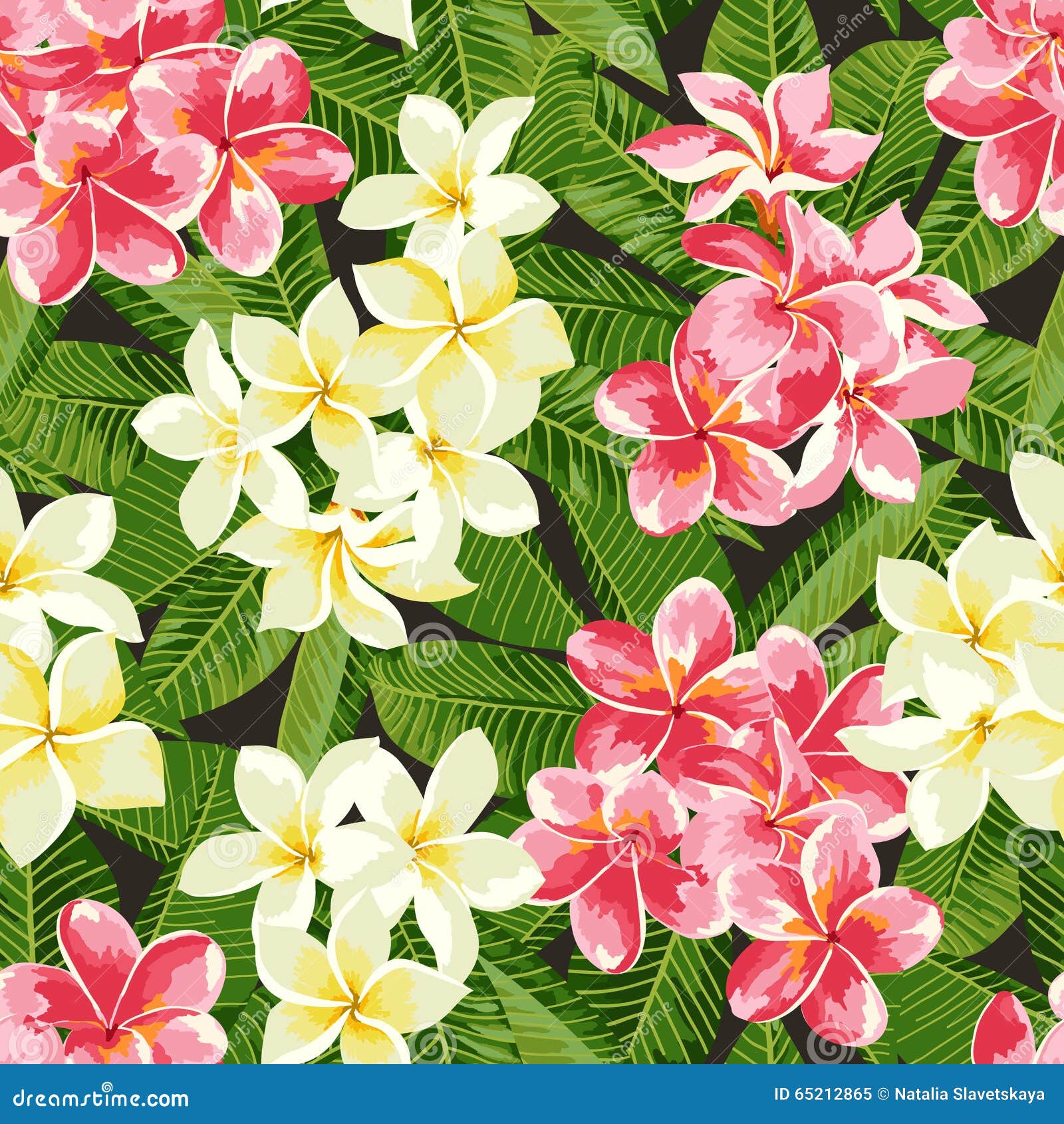 Seamless exotic pattern. stock vector. Illustration of foliage - 65212865