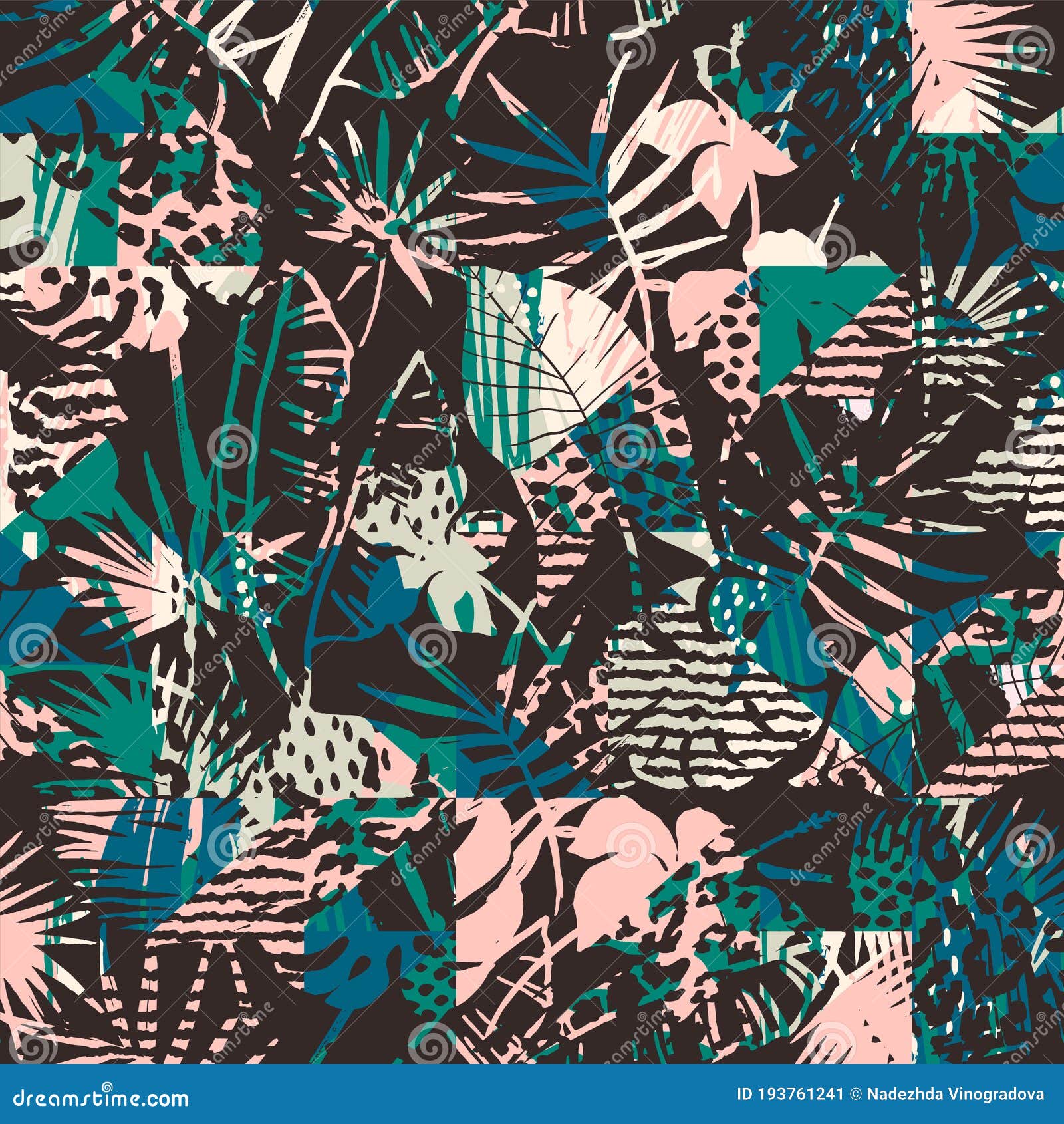 Seamless Exotic Pattern with Tropical Plants. Stock Vector ...