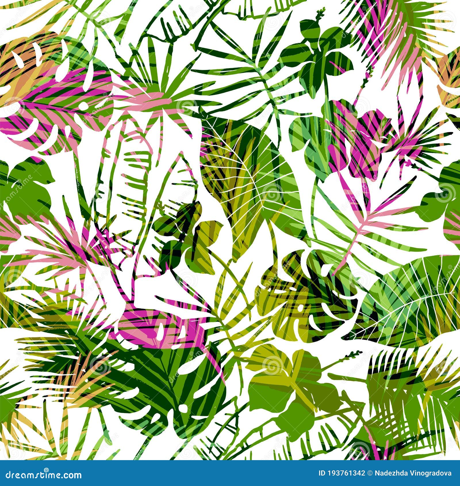 Seamless Exotic Pattern with Tropical Plants. Stock Vector ...