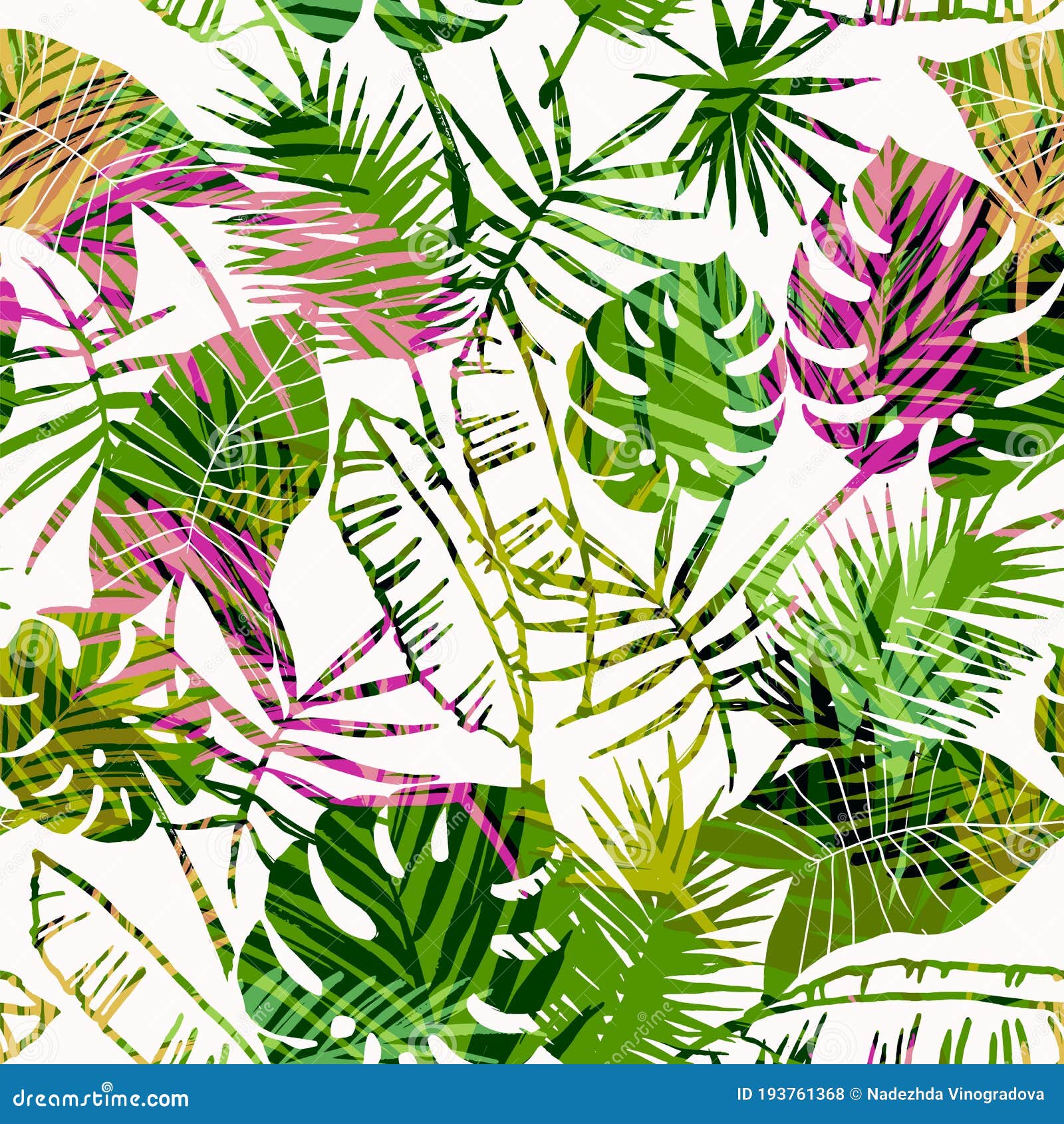 Seamless Exotic Pattern with Tropical Plants. Stock Vector ...