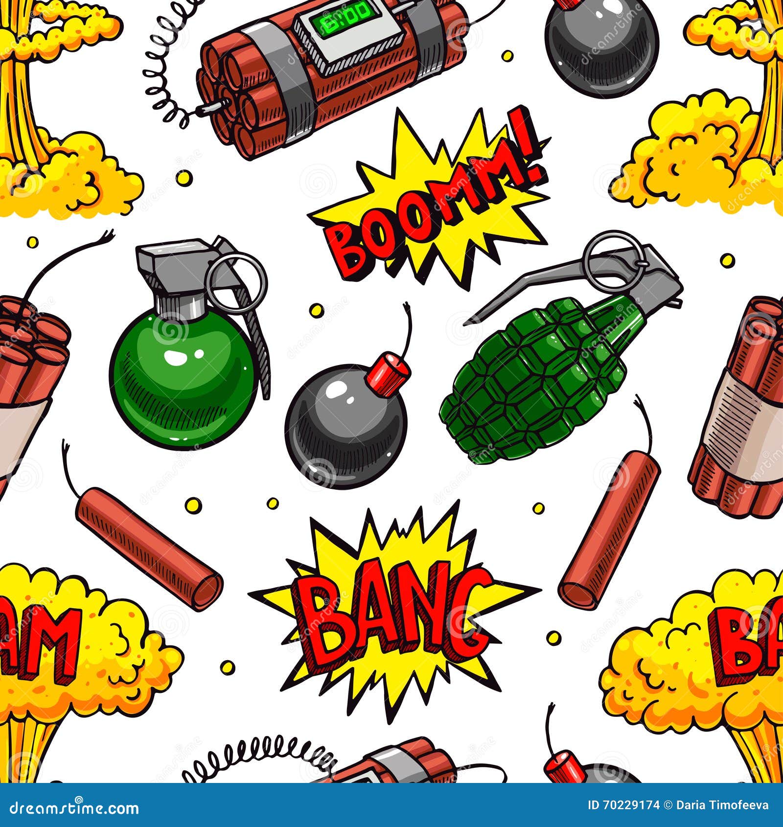 Seamless explosive devices stock vector. Illustration of abstract ...