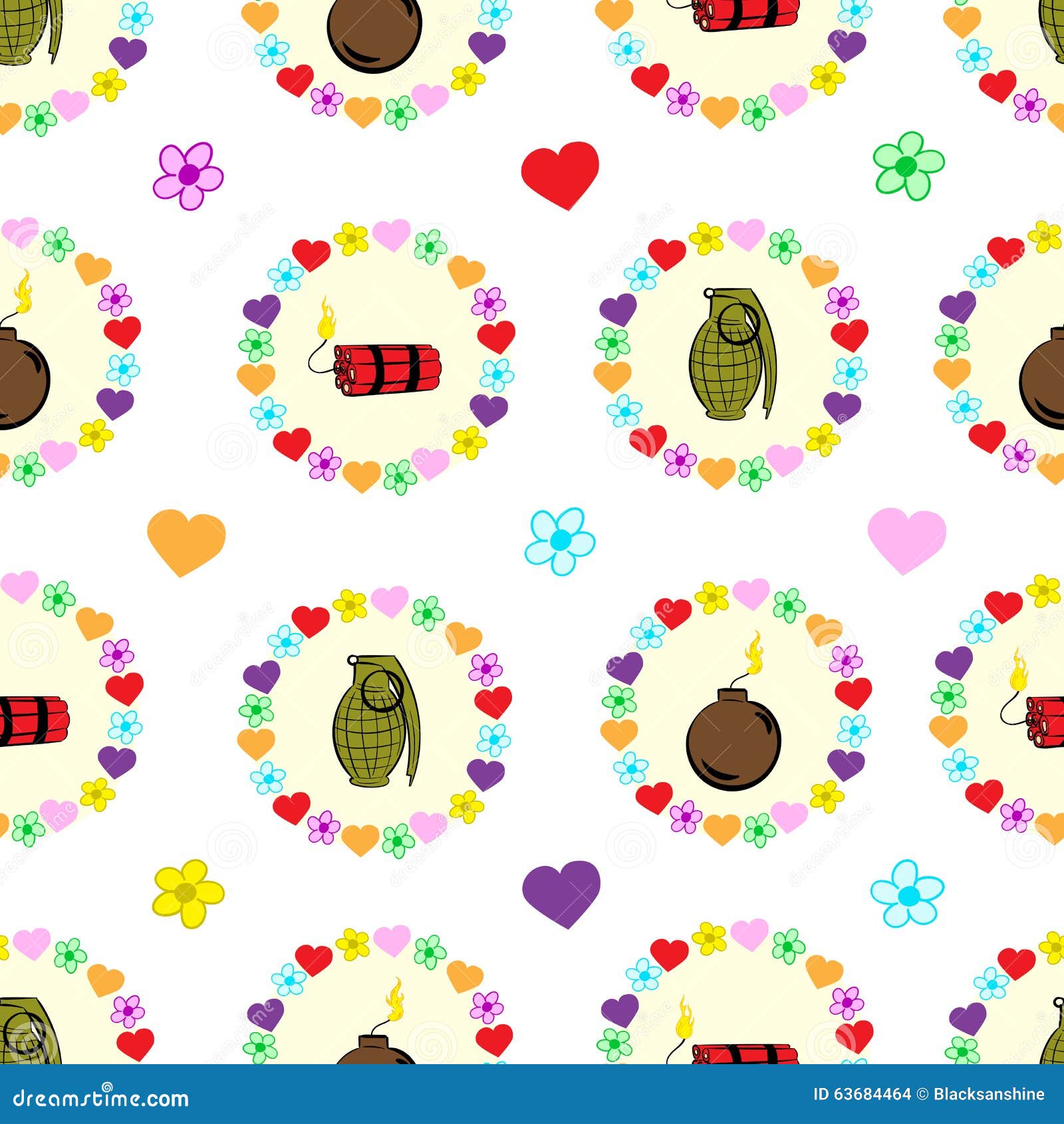 Seamless Explosive in Flowers Stock Vector - Illustration of festive ...