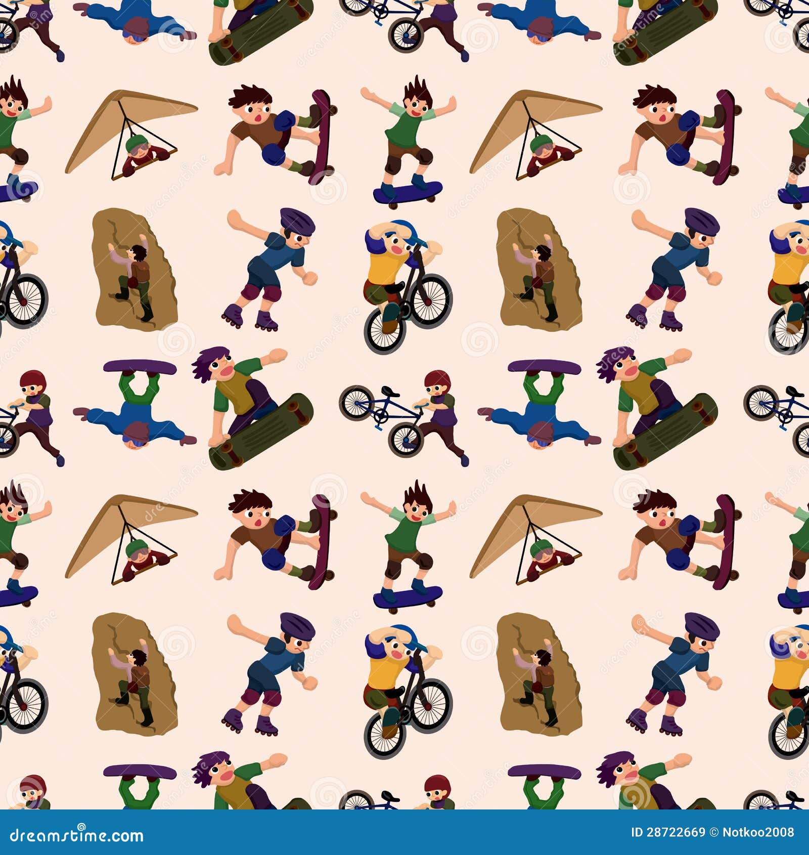 Seamless Extreme Sport Pattern Stock Vector - Illustration of pattern ...