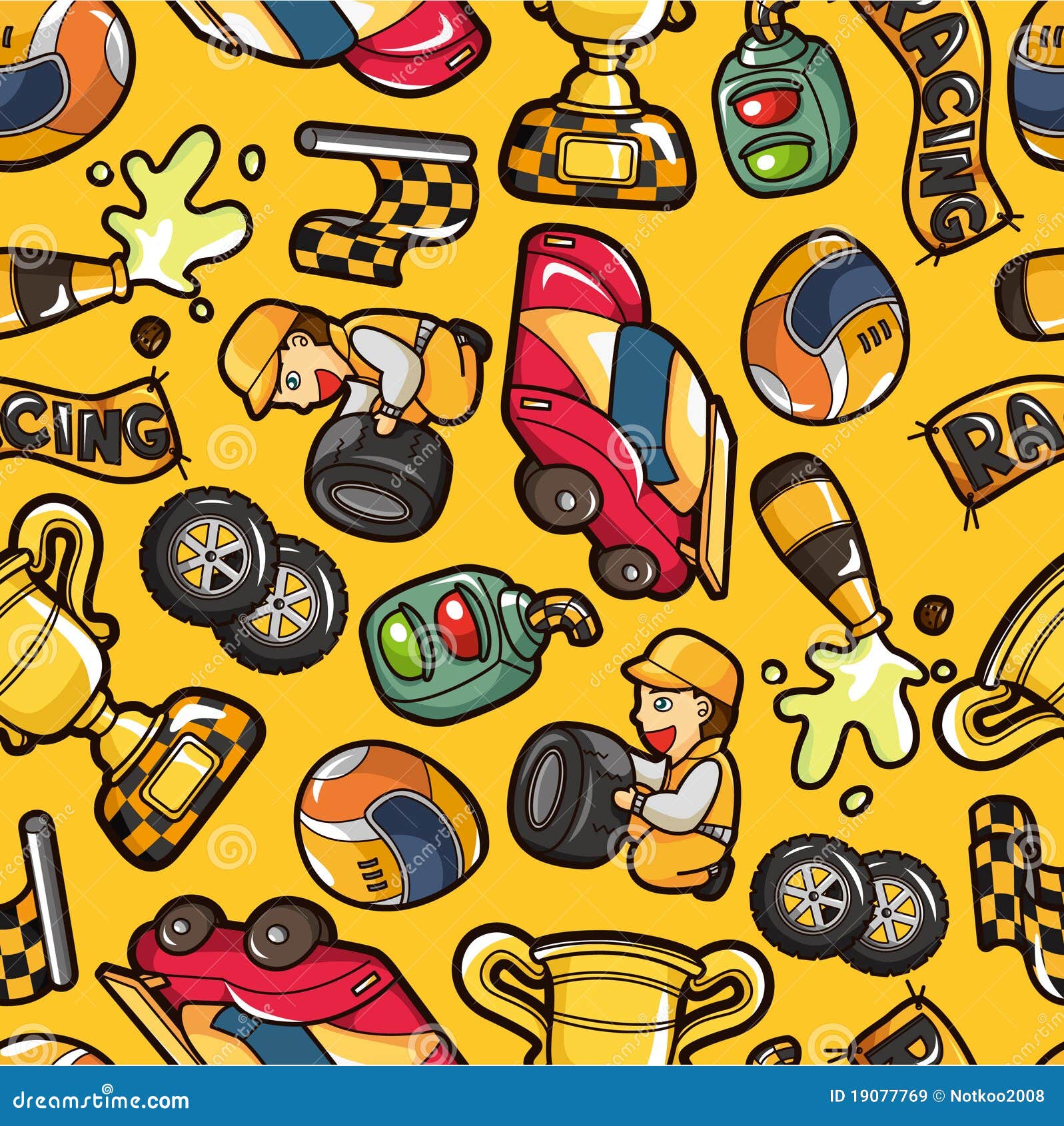 Seamless f1 pattern stock vector. Illustration of cute - 19077769