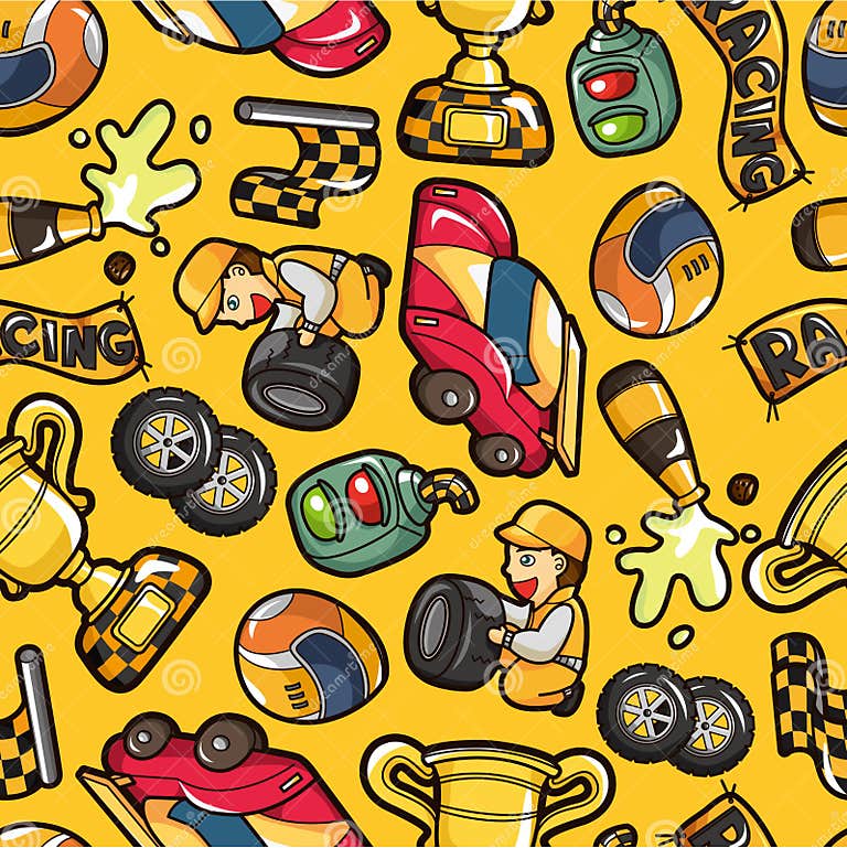 Seamless f1 pattern stock vector. Illustration of cute - 19077769