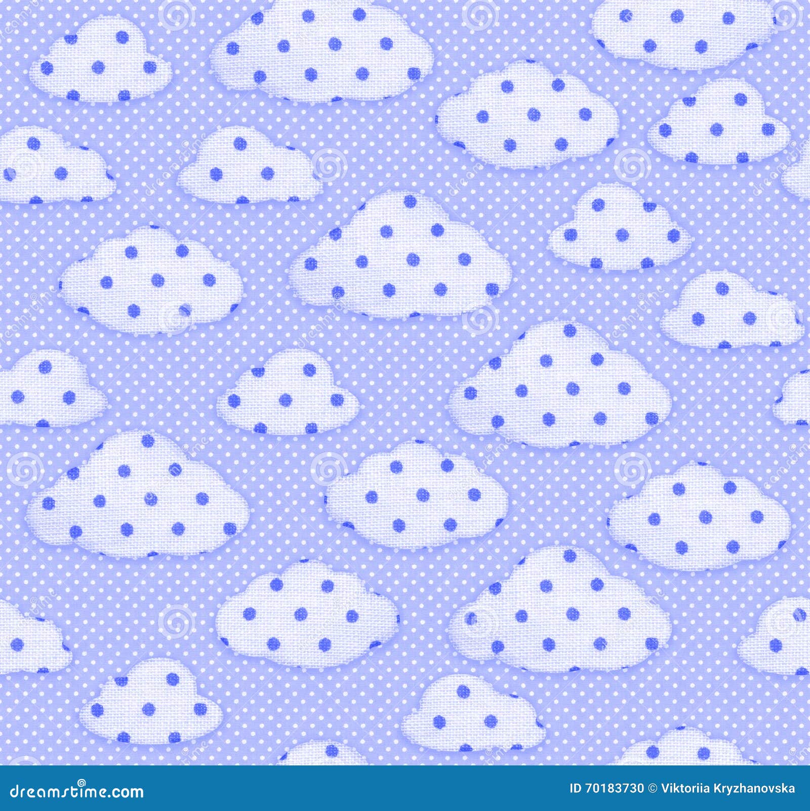 Seamless Fabric Pattern Blue Sky and White Clouds. Stock Photo - Image ...