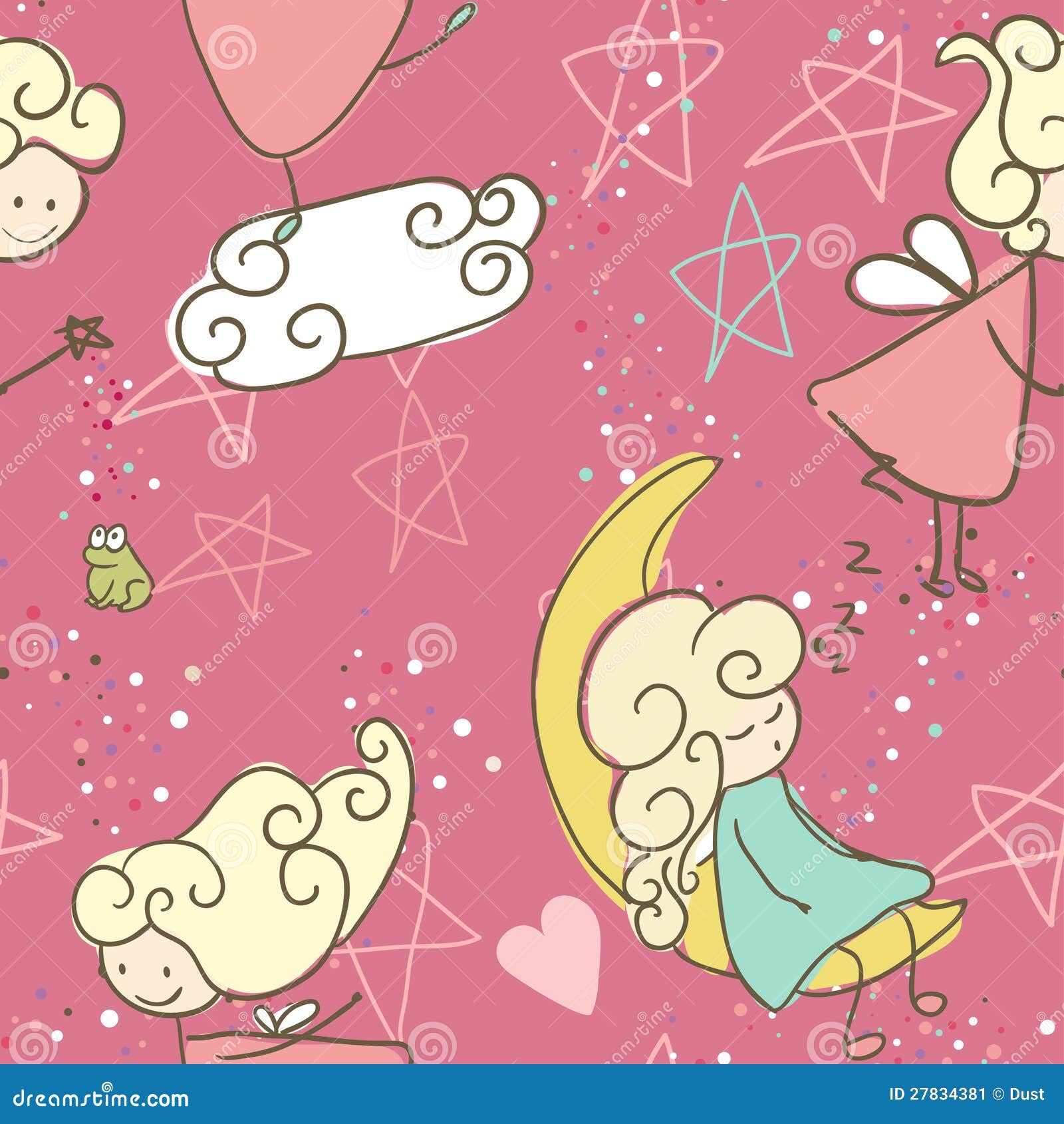 Seamless Fairy Tale Pattern Cartoon Vector | CartoonDealer.com #30545249