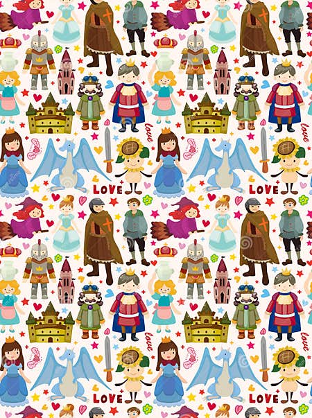 Seamless Fairy Tale Pattern Stock Vector - Illustration of magic ...