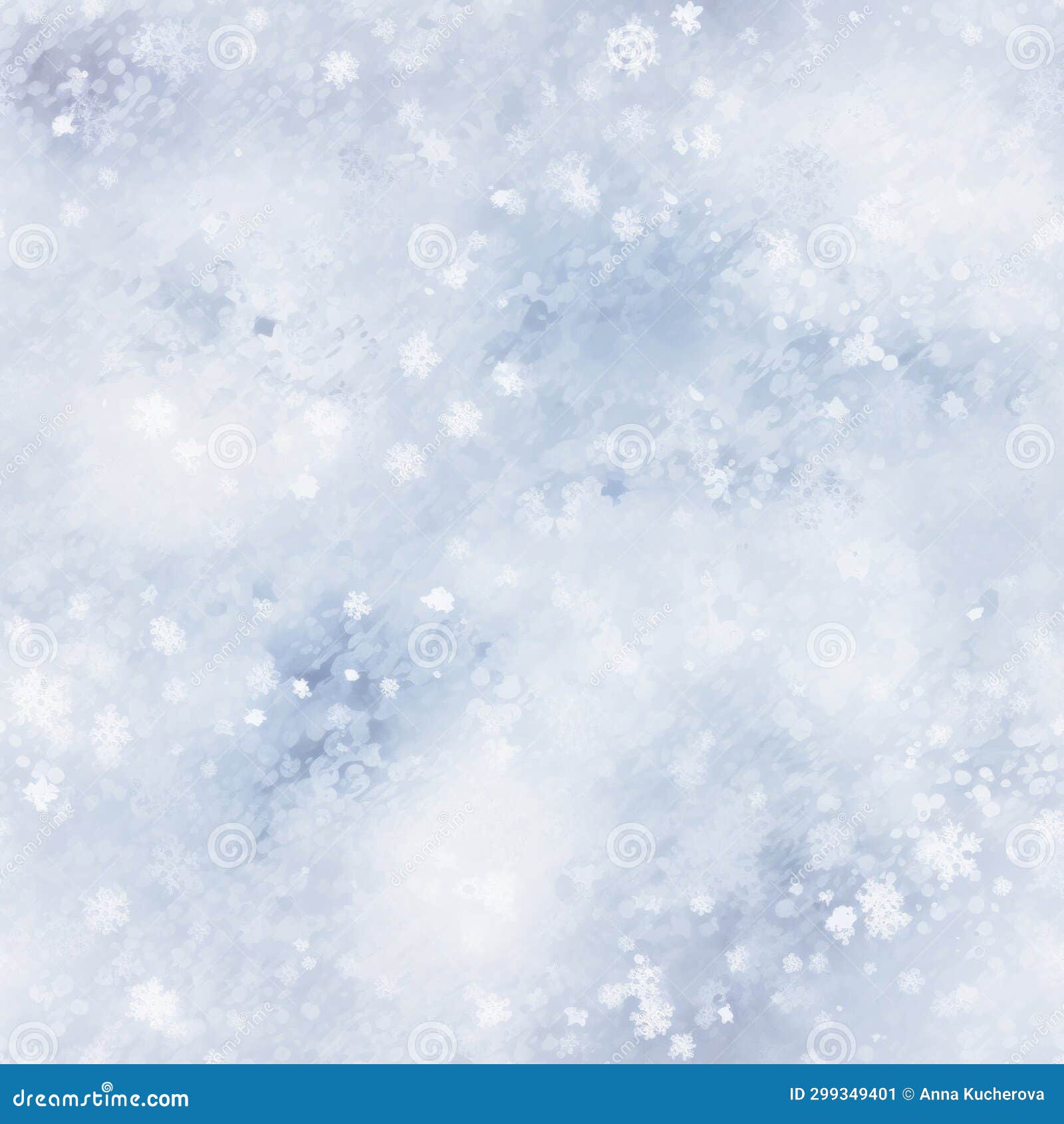 Seamless Falling Snow Pattern with Delicate Snowflakes in Waterc Stock ...