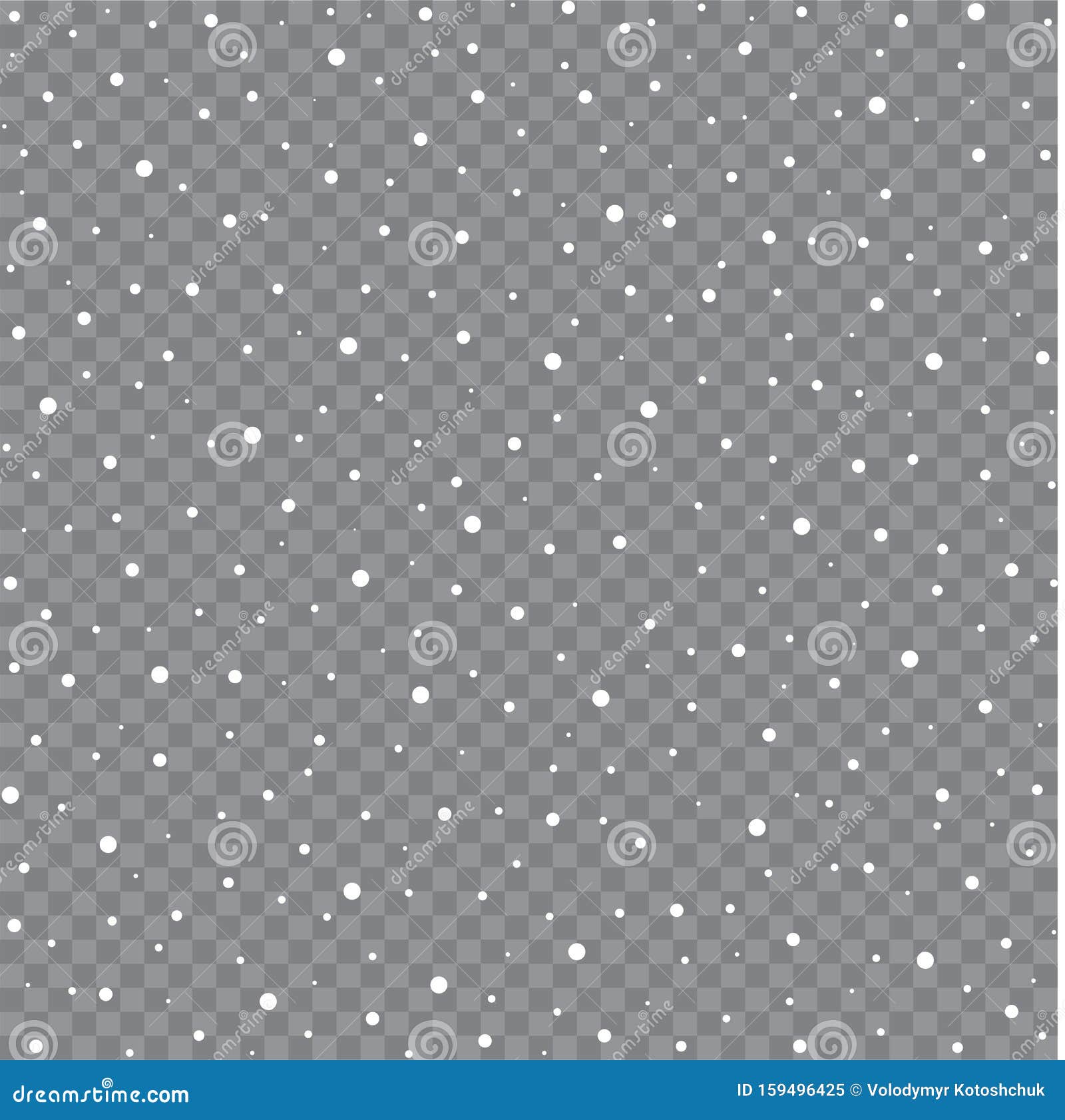 Seamless Falling Snow or Snowflakes. Isolated on Transparent Background ...