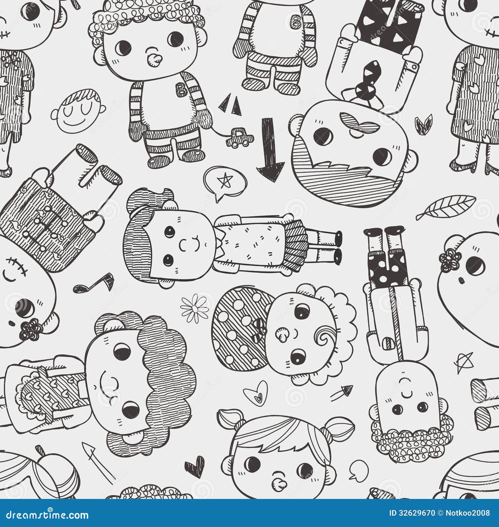 Seamless family pattern stock vector. Illustration of backdrop - 32629670