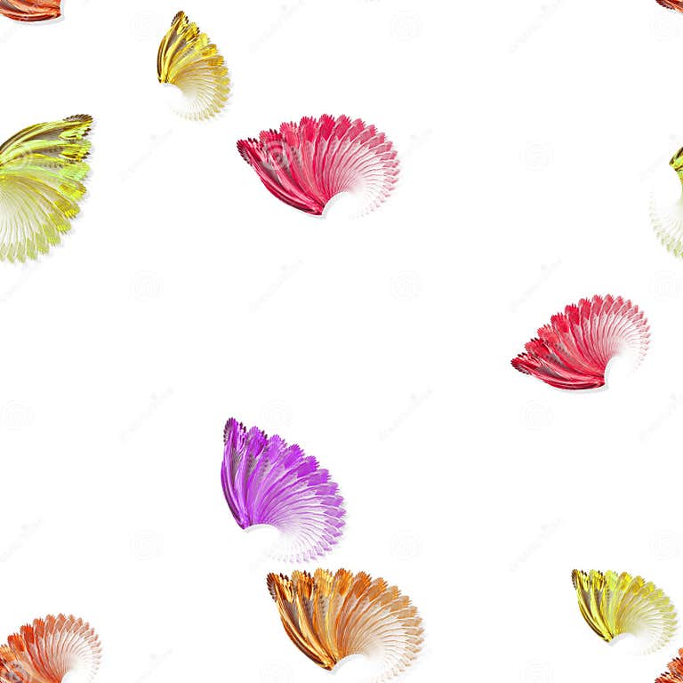 Seamless Fan-shaped Pattern on White Stock Illustration - Illustration ...