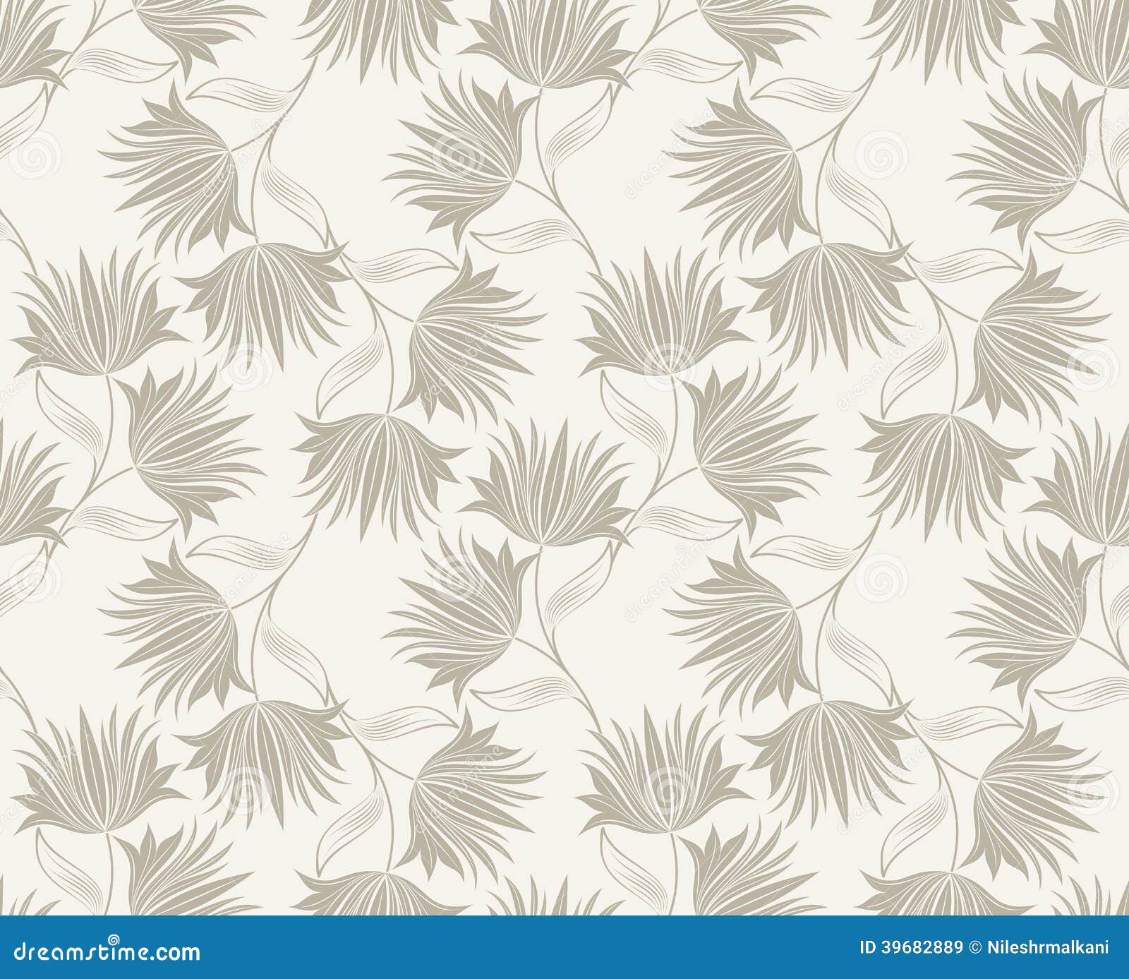 Seamless Fancy Floral Wallpaper Design Stock Vector - Image: 39682889
