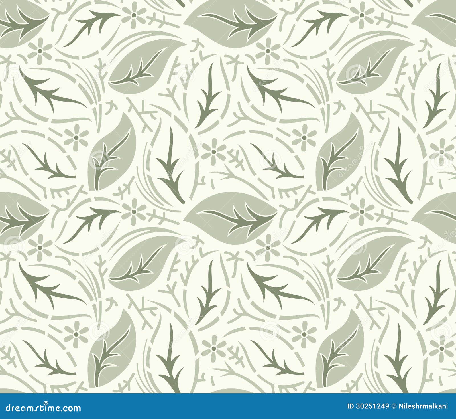 Seamless Fancy Leaves Vector Wallpaper Stock Vector - Illustration of ...
