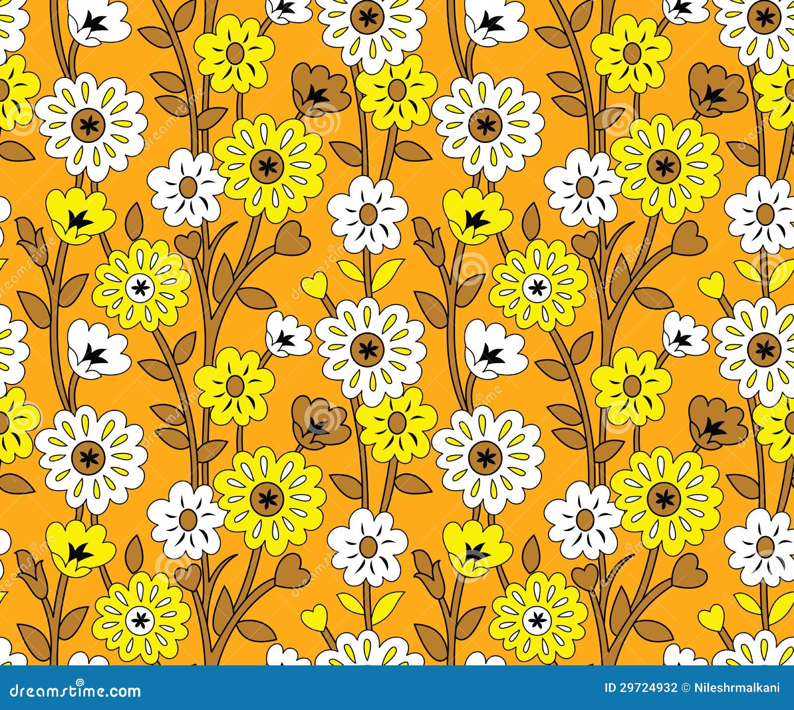 Seamless Fancy Flower Wallpaper-background Stock Vector - Illustration ...
