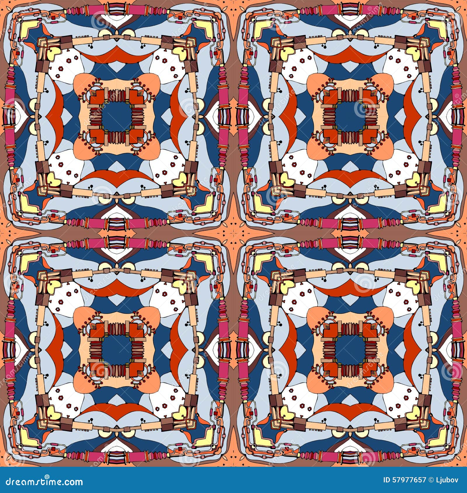 Seamless Fantastic Ornamental Pattern Stock Vector - Illustration of ...