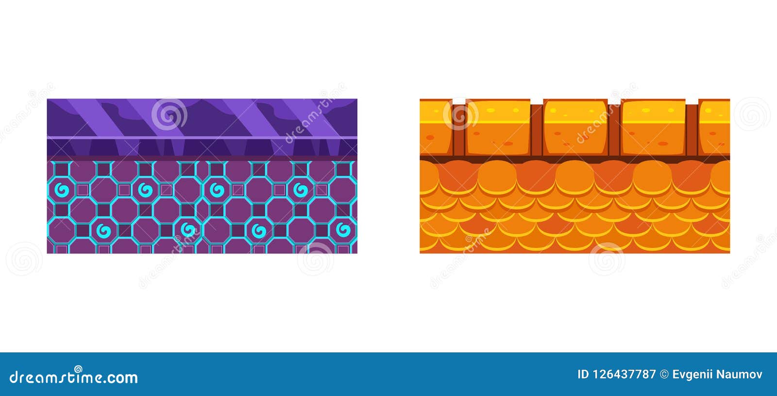 Seamless Fantasy Ground Textures, Endless Platforms for Game User ...