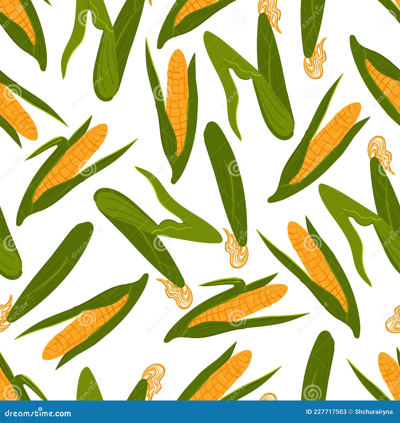 Seamless Farm Pattern with Corn Cobs Stock Vector - Illustration of ...