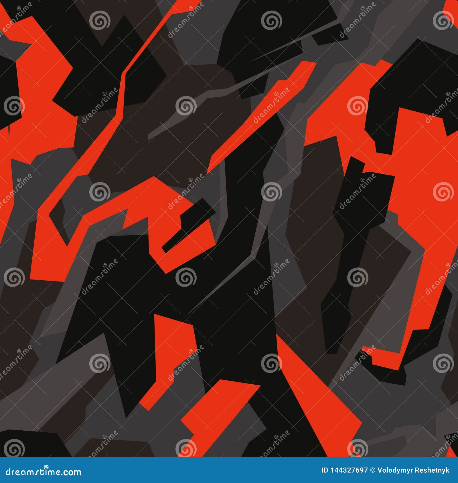 Seamless Fashion Dark and Orange Hunting Camo Stock Illustration ...