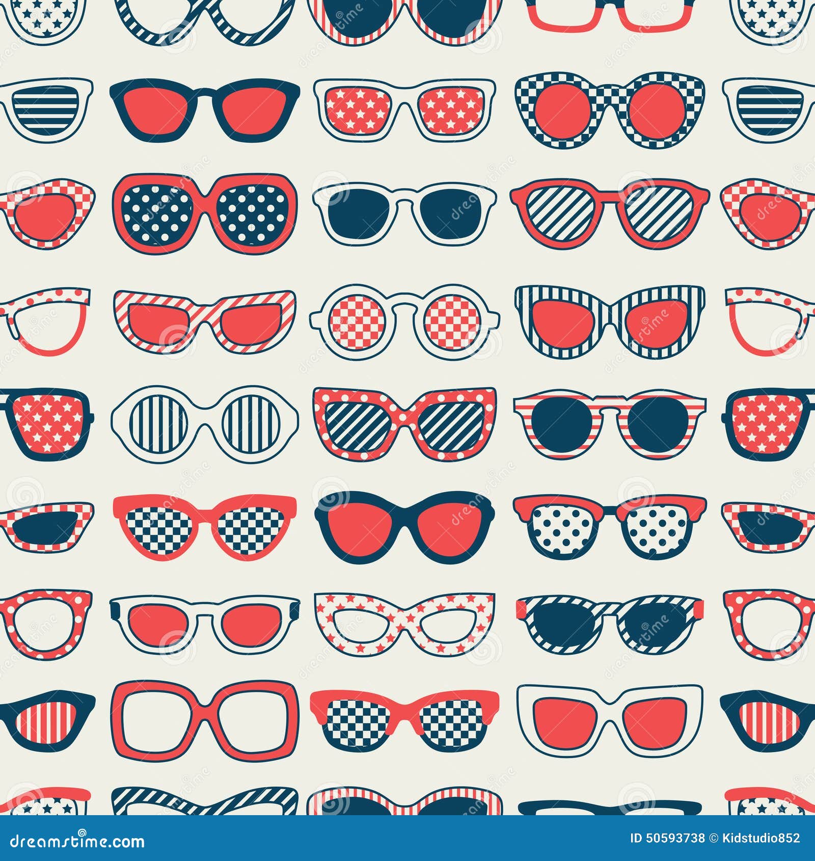 Seamless Fashion Eyeglasses Pattern Stock Vector - Illustration of ...
