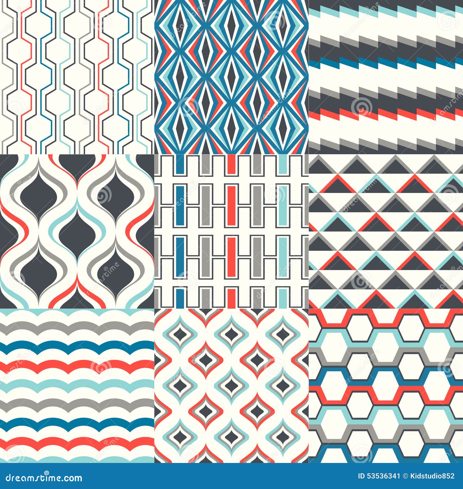 Fun Fashion Geometric Pop Art 1980 Style Pattern Cartoon Vector ...