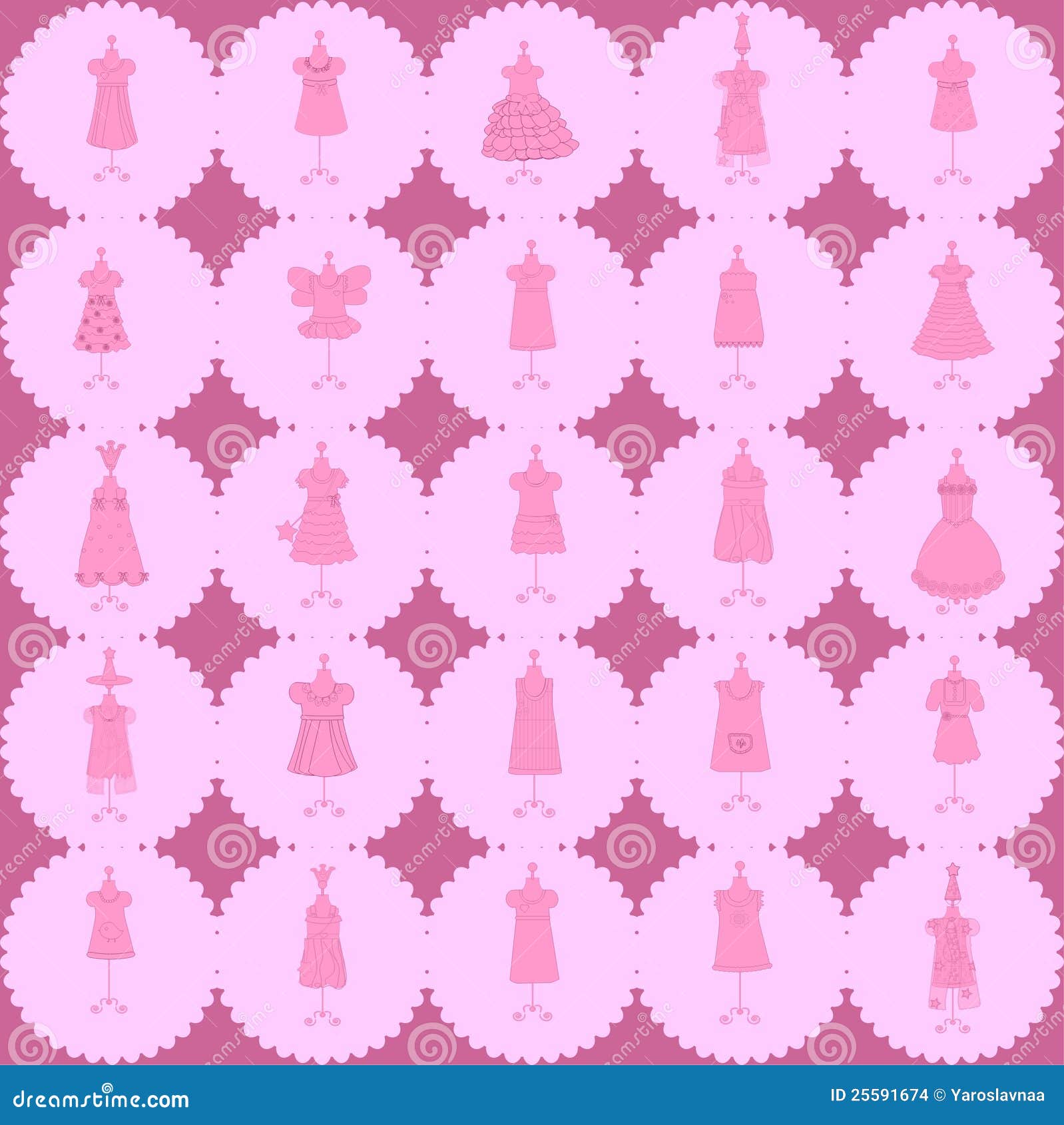 Seamless Fashion Pattern Vector Stock Vector - Illustration of doodle ...