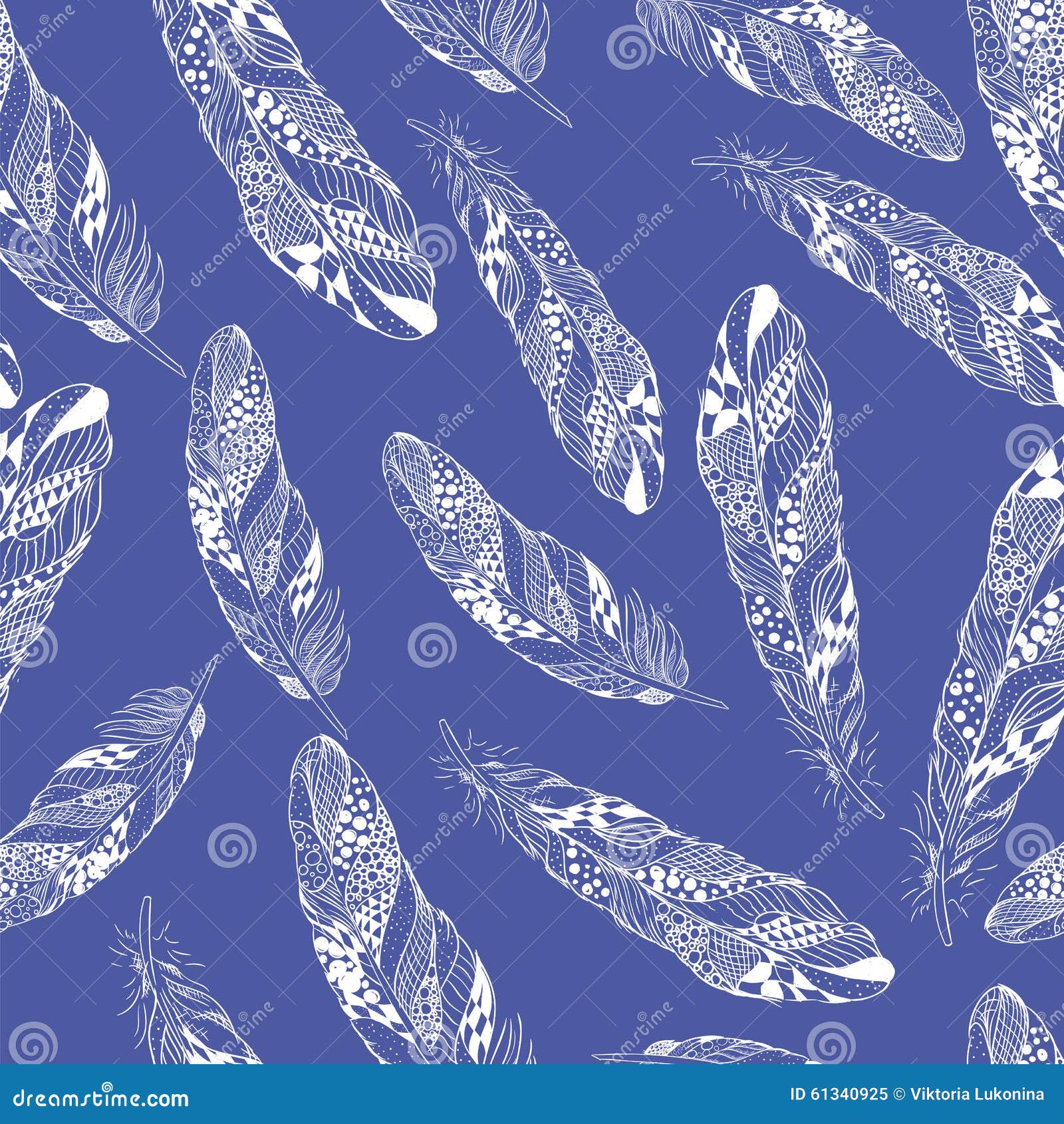 Seamless Feather Pattern stock vector. Illustration of birds - 61340925